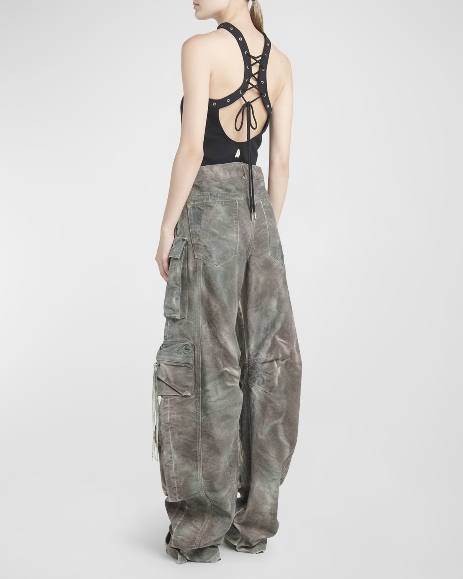 The Attico Fern Tie-Dye Long Cargo Pants | Neiman Marcus