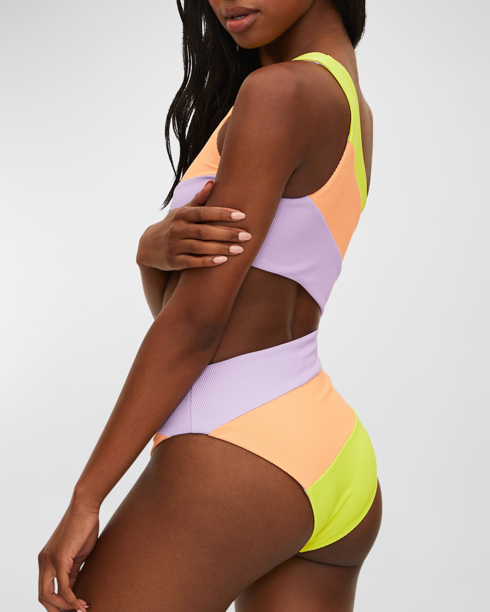 Beach Riot Joyce Striped Cutout One Piece Swimsuit Neiman Marcus