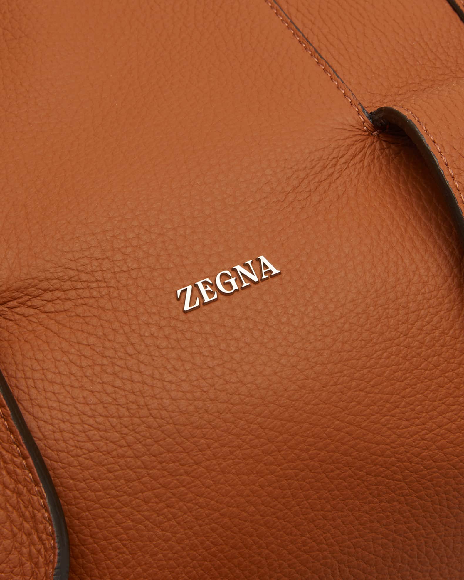 ZEGNA Men's Holdall Raglan Leather Duffle Bag | Neiman Marcus