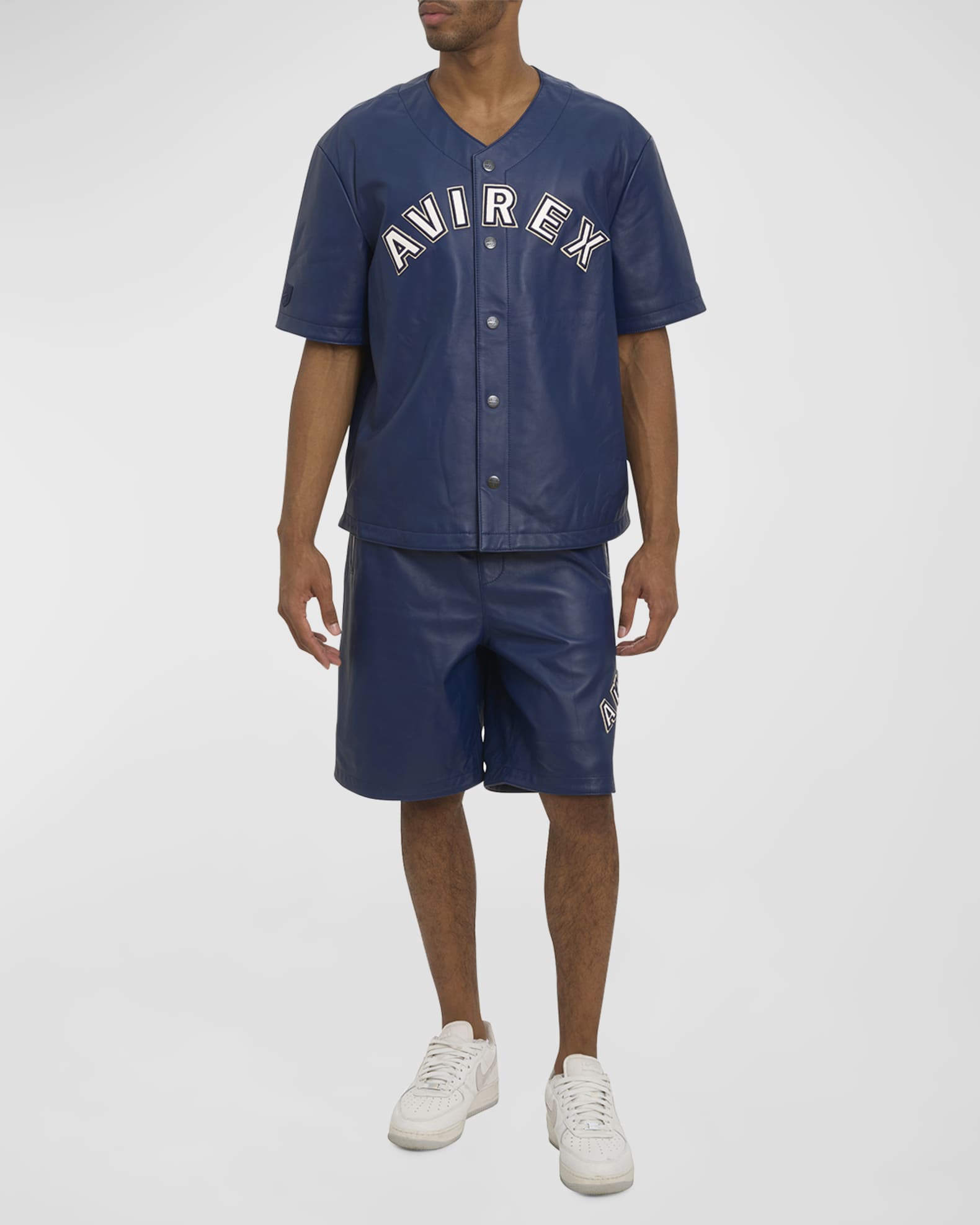 AVIREX Men's Game Day Napa Leather Shorts | Neiman Marcus