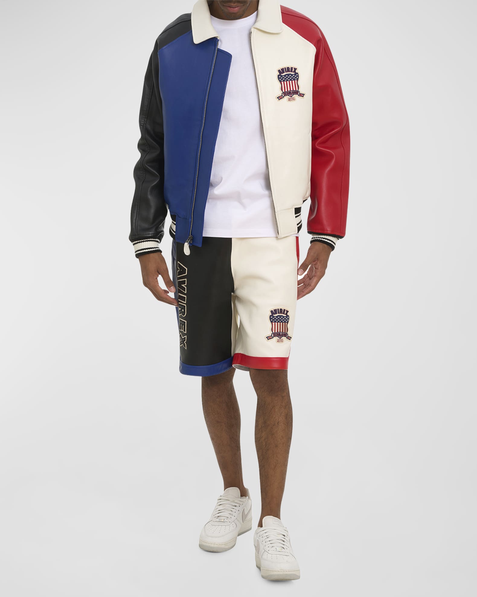 AVIREX Men's Colorblock Icon Military Bomber Jacket | Neiman Marcus