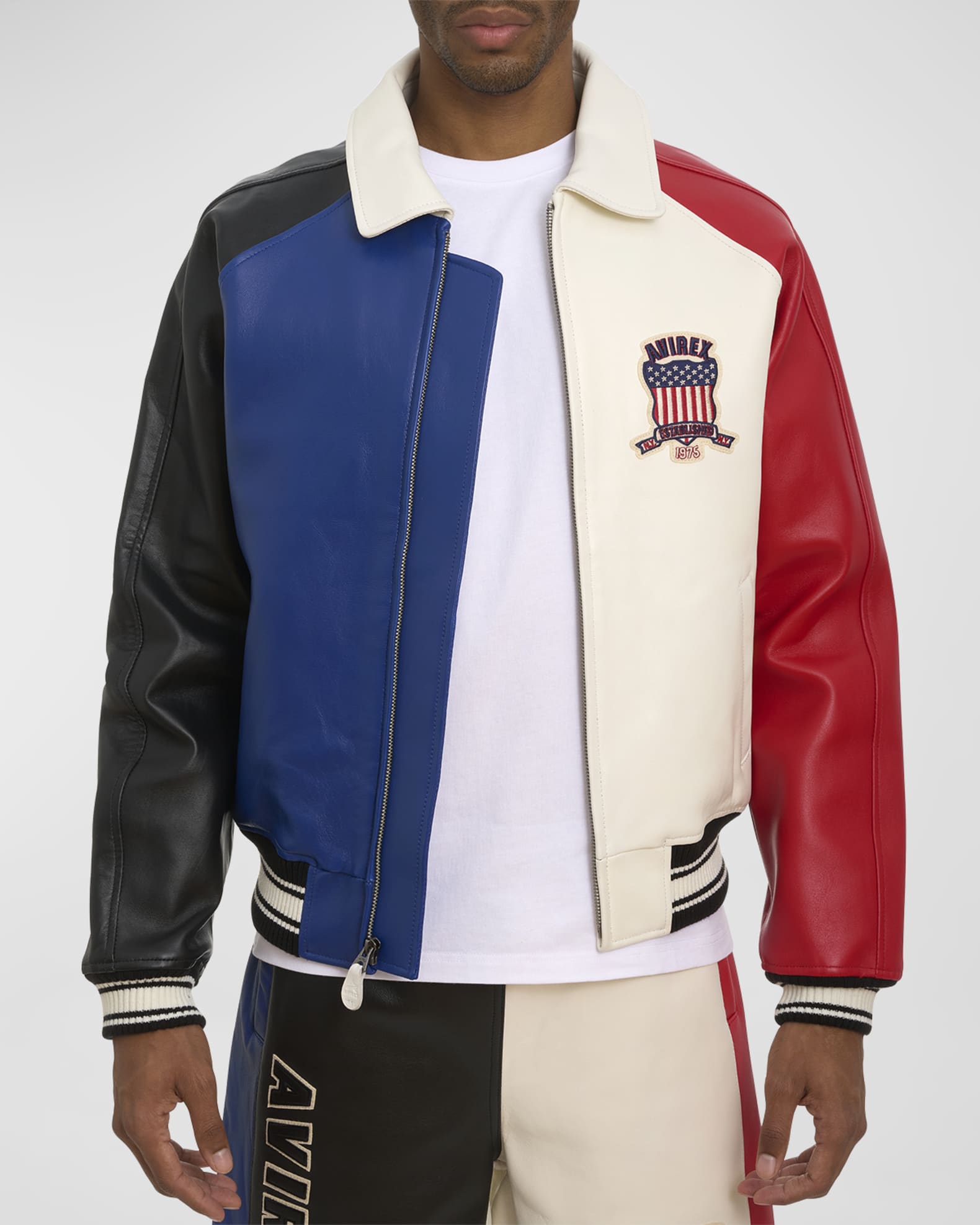 AVIREX Men's Colorblock Icon Military Bomber Jacket | Neiman Marcus