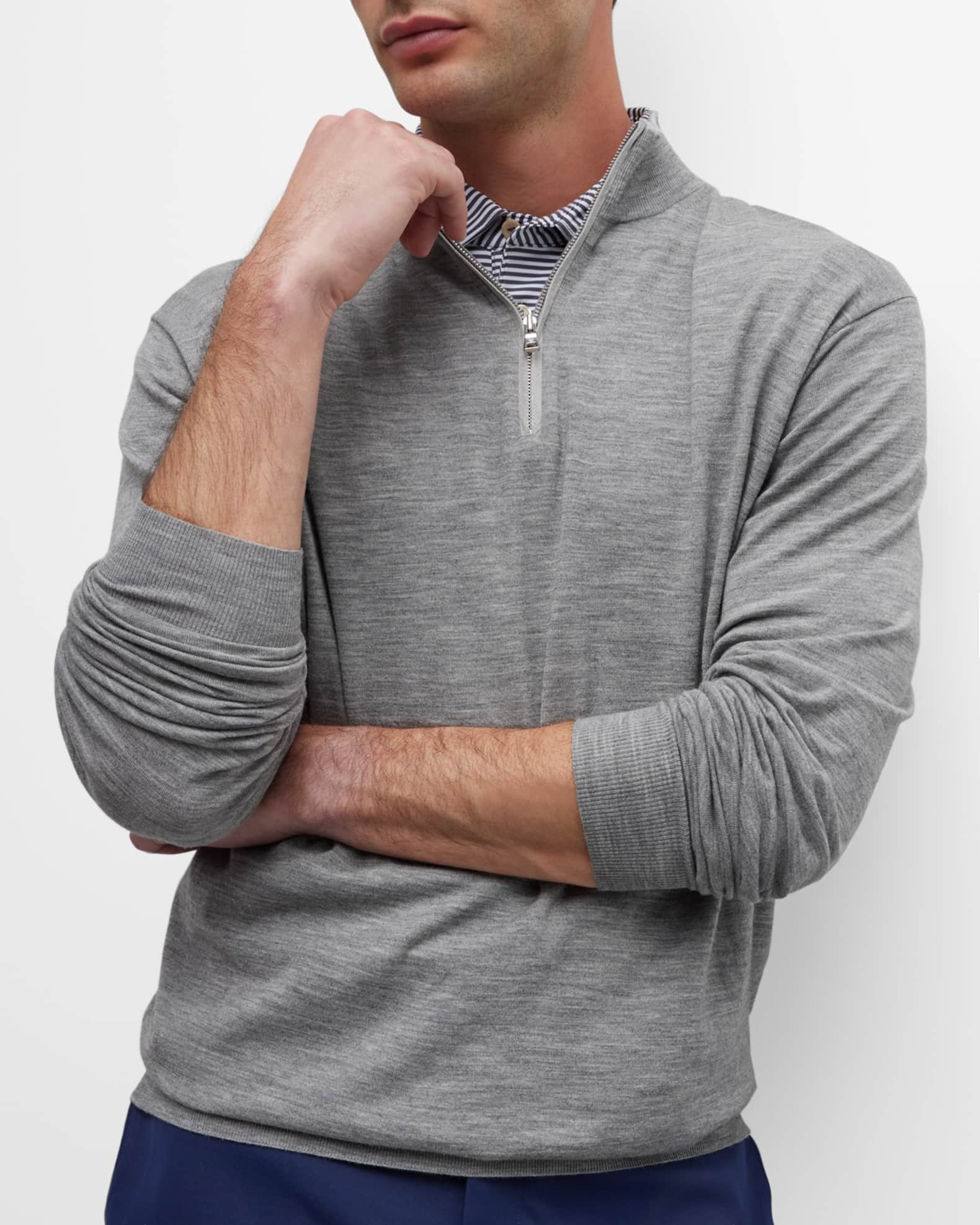 Peter Millar Men's Excursionist Flex Quarter-Zip Sweater | Neiman Marcus