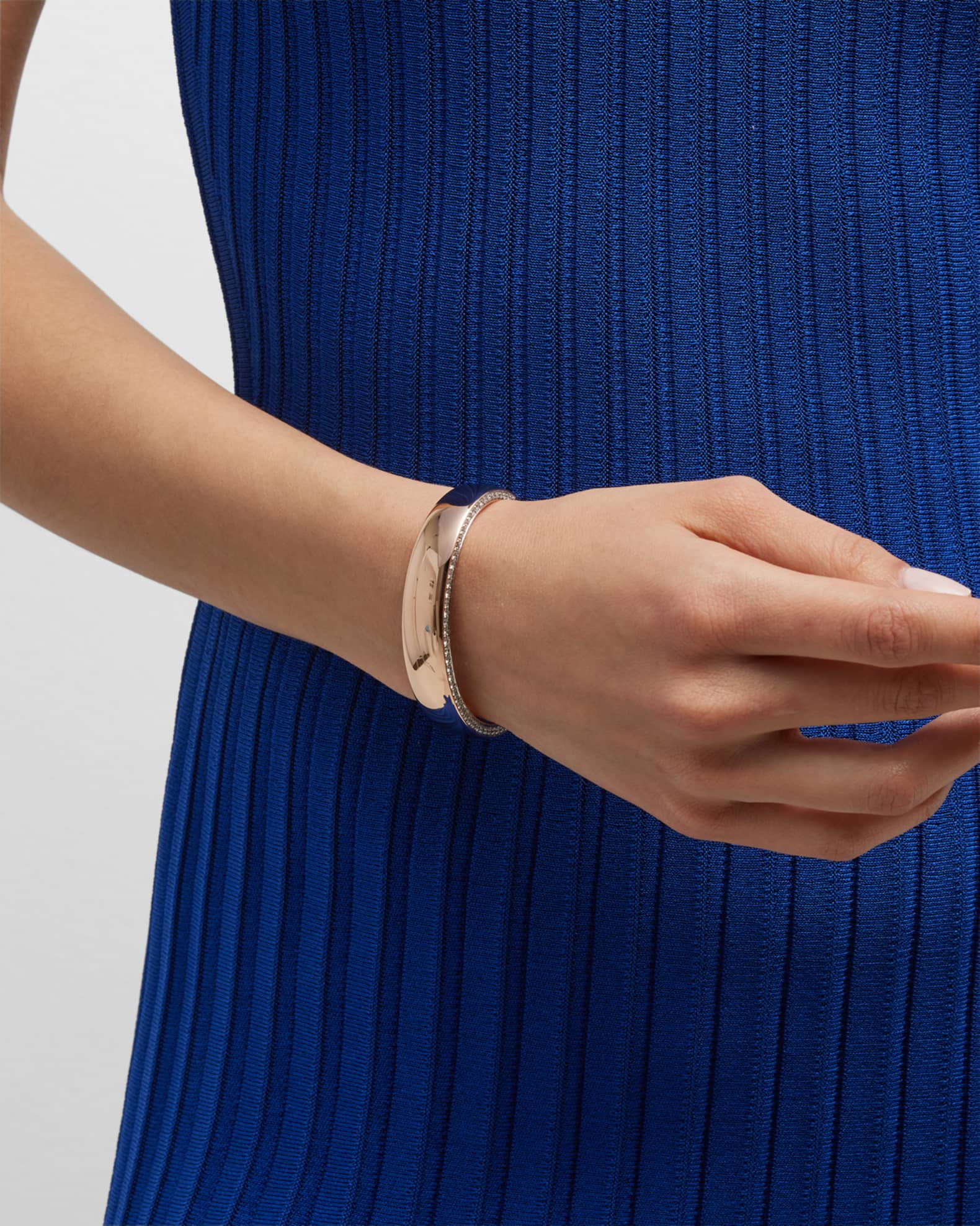 Walters Faith 18K Rose Gold Lytton Diamond Edge Bombe Bangle Bracelet ...