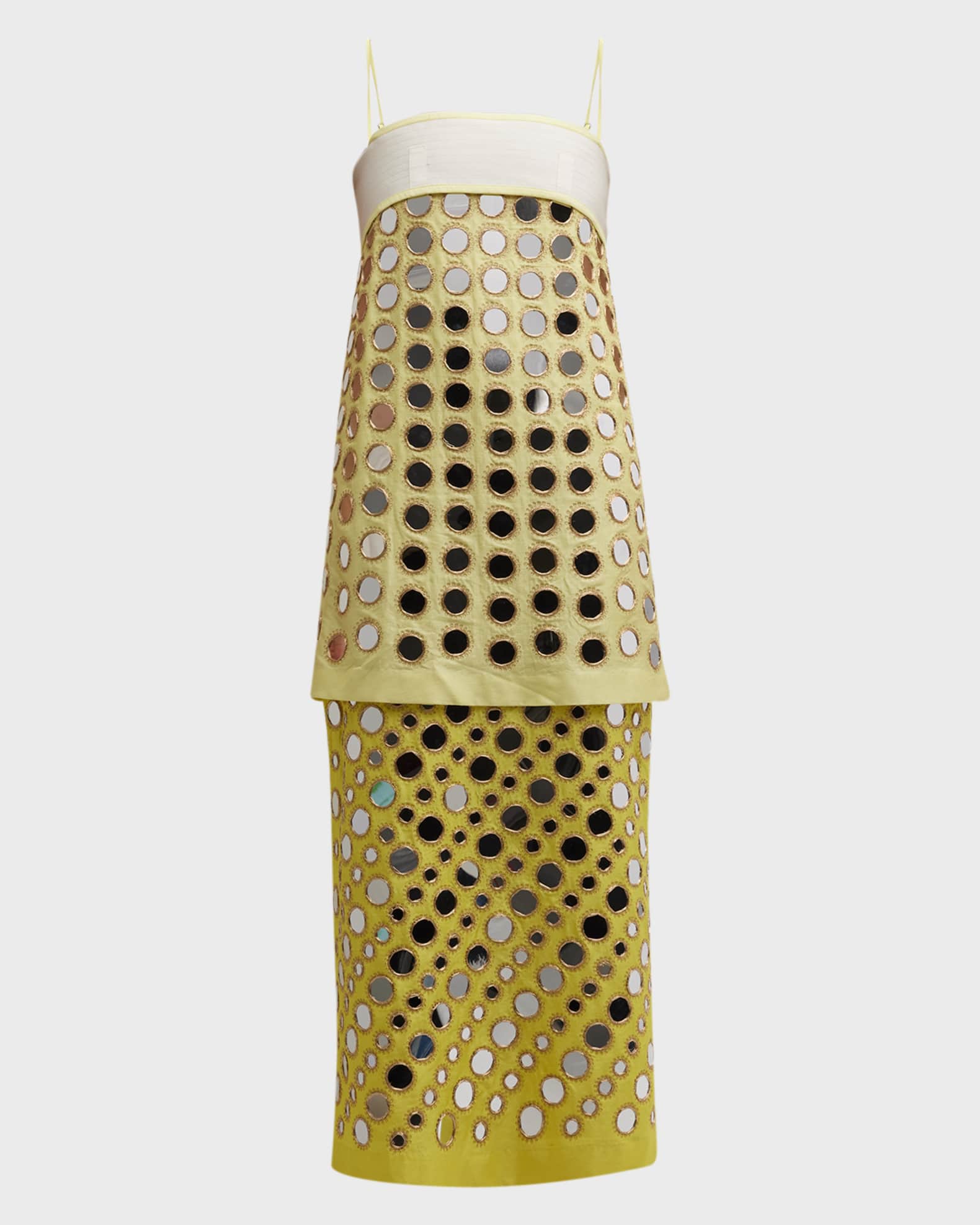 Tory Burch Sleeveless Mirror-Embellished Maxi Dress | Neiman Marcus