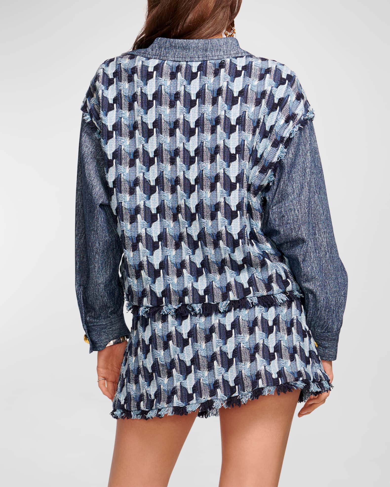 Ramy Brook Blossom Fringe-Hem Denim Jacket | Neiman Marcus
