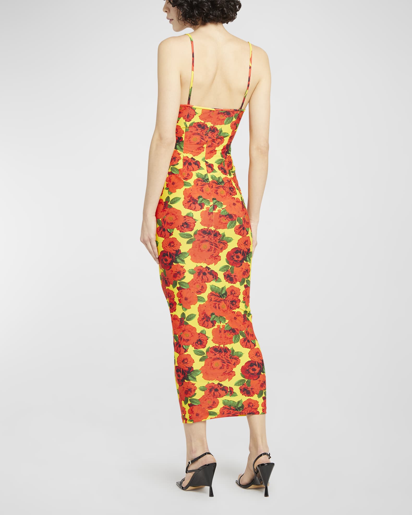 The New Arrivals by Ilkyaz Ozel Rose Print Teardrop Cut-Out Maxi Dress ...