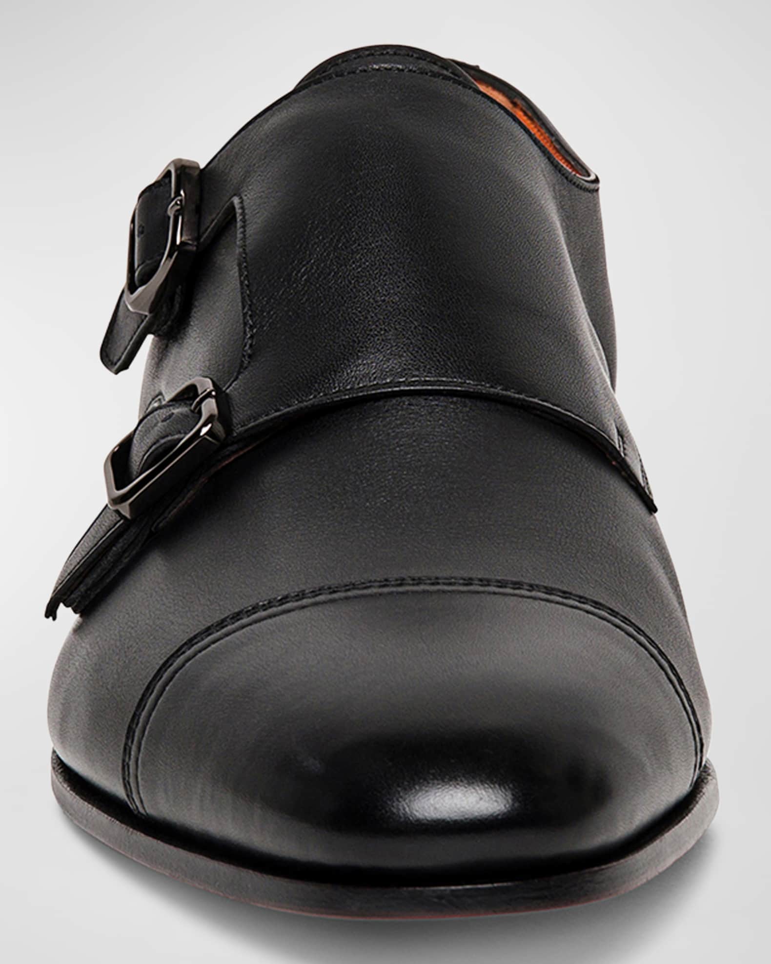 Santoni Men's Levante Double Monk Strap Loafers | Neiman Marcus