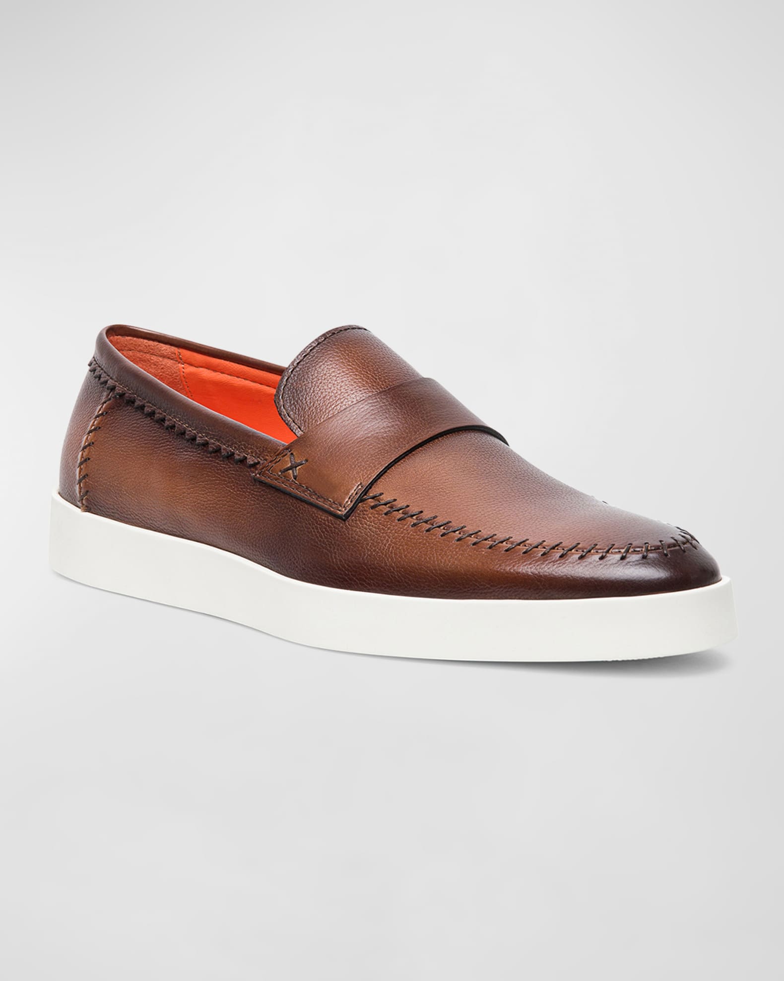 Santoni Men's Atlantis Leather Loafers | Neiman Marcus