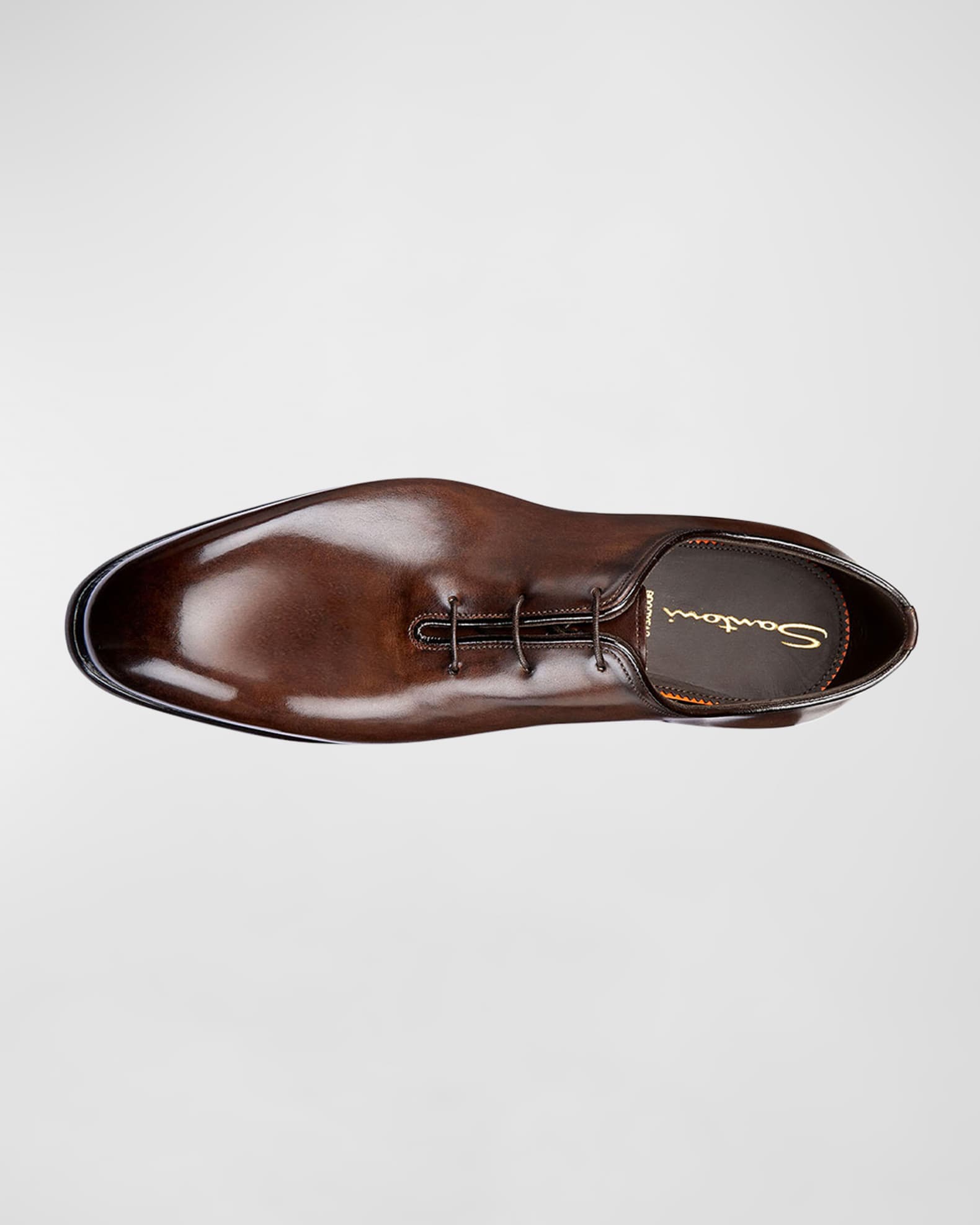 Santoni Men's Carter Burnished Leather Oxfords | Neiman Marcus