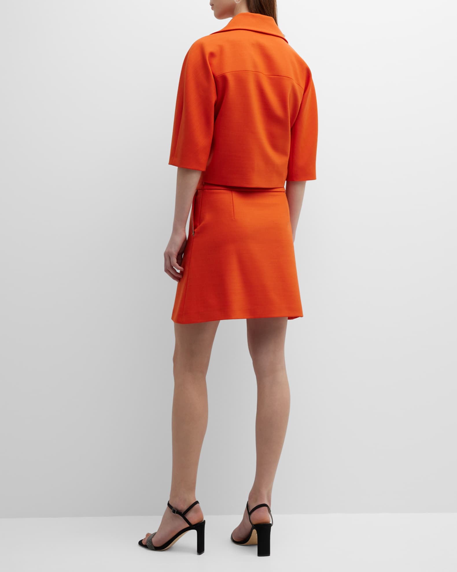 FABIANA FILIPPI Double-Breasted Boxy Stretch Wool Blazer | Neiman Marcus