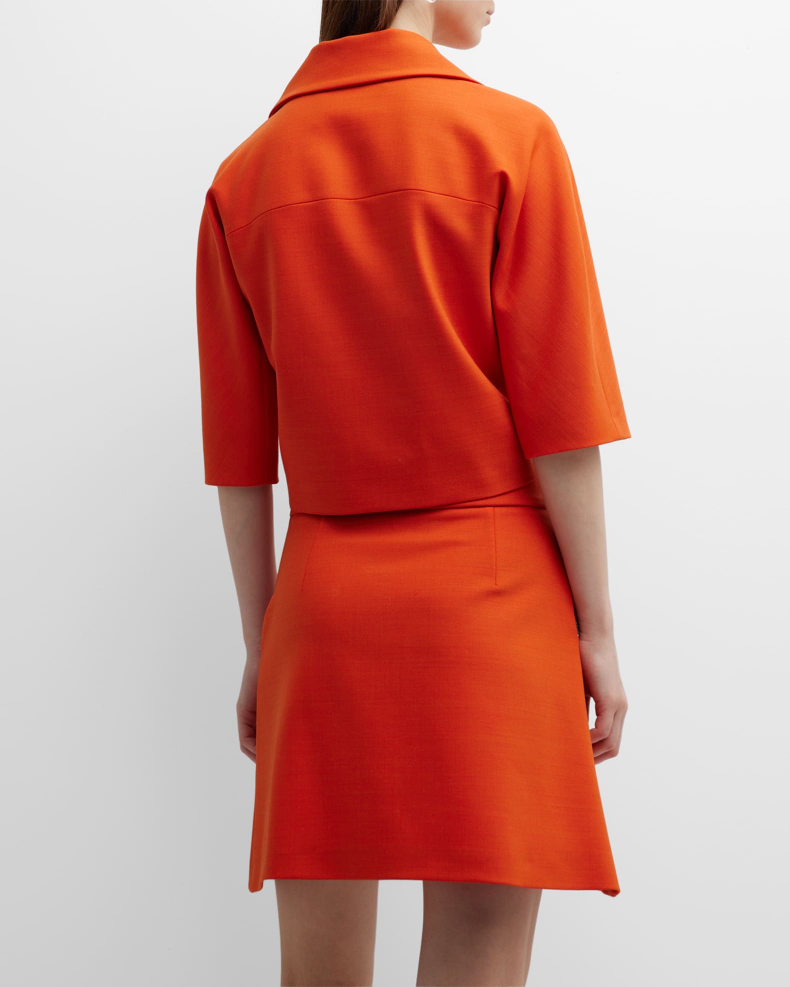 FABIANA FILIPPI Double-Breasted Boxy Stretch Wool Blazer | Neiman Marcus