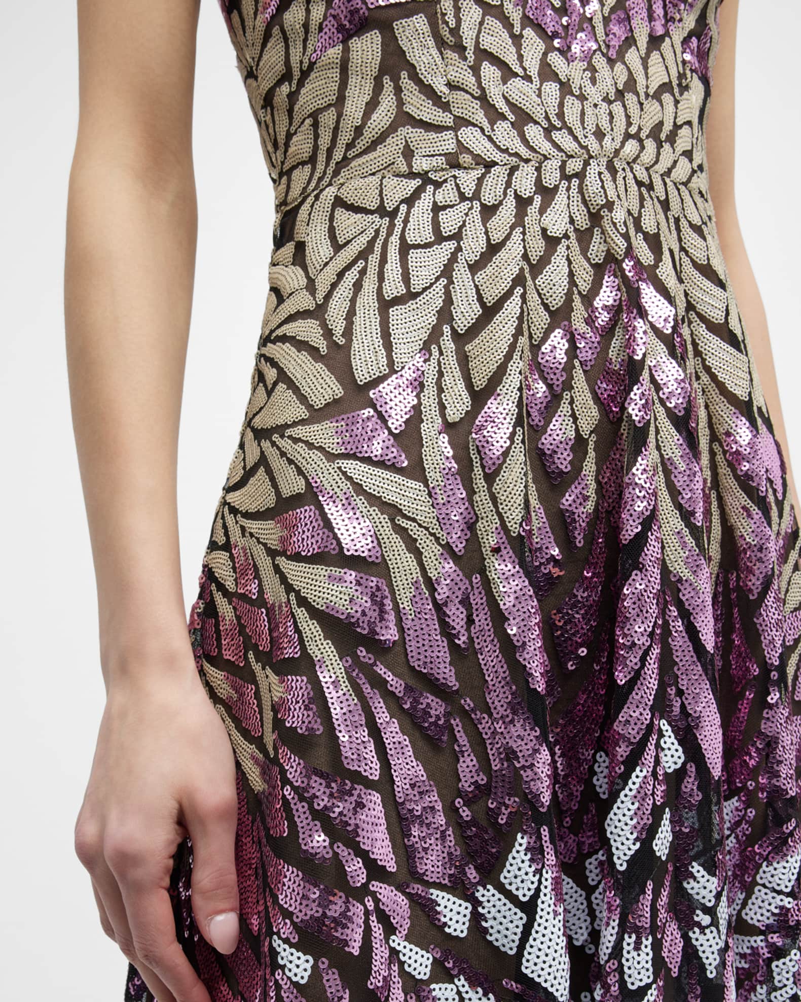 Dress the Population Black Label Elisa Sleeveless Mosaic Sequin Midi ...