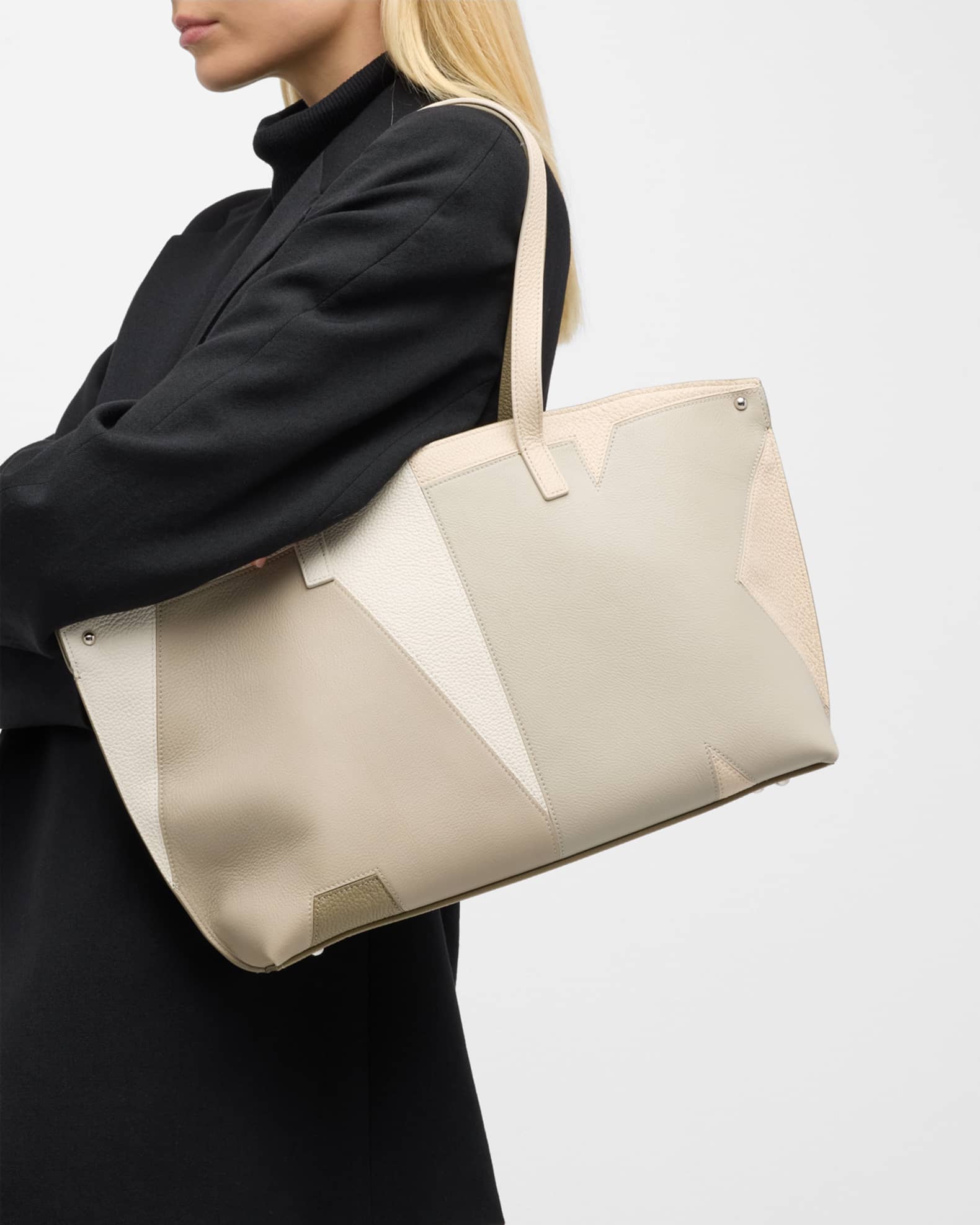 Akris Ai Small Patchwork Leather Shoulder Bag | Neiman Marcus