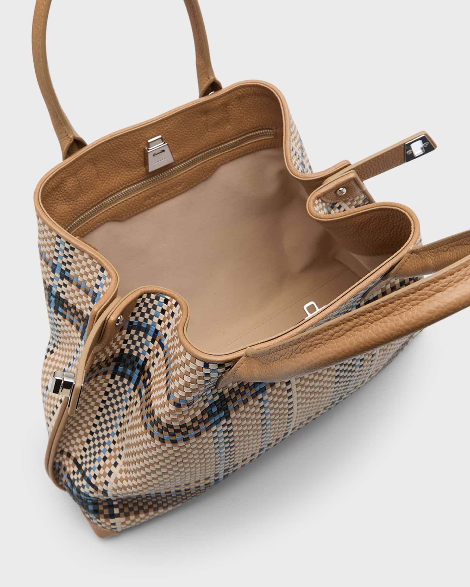 Akris Ai Small Braided Leather Top-Handle Bag | Neiman Marcus