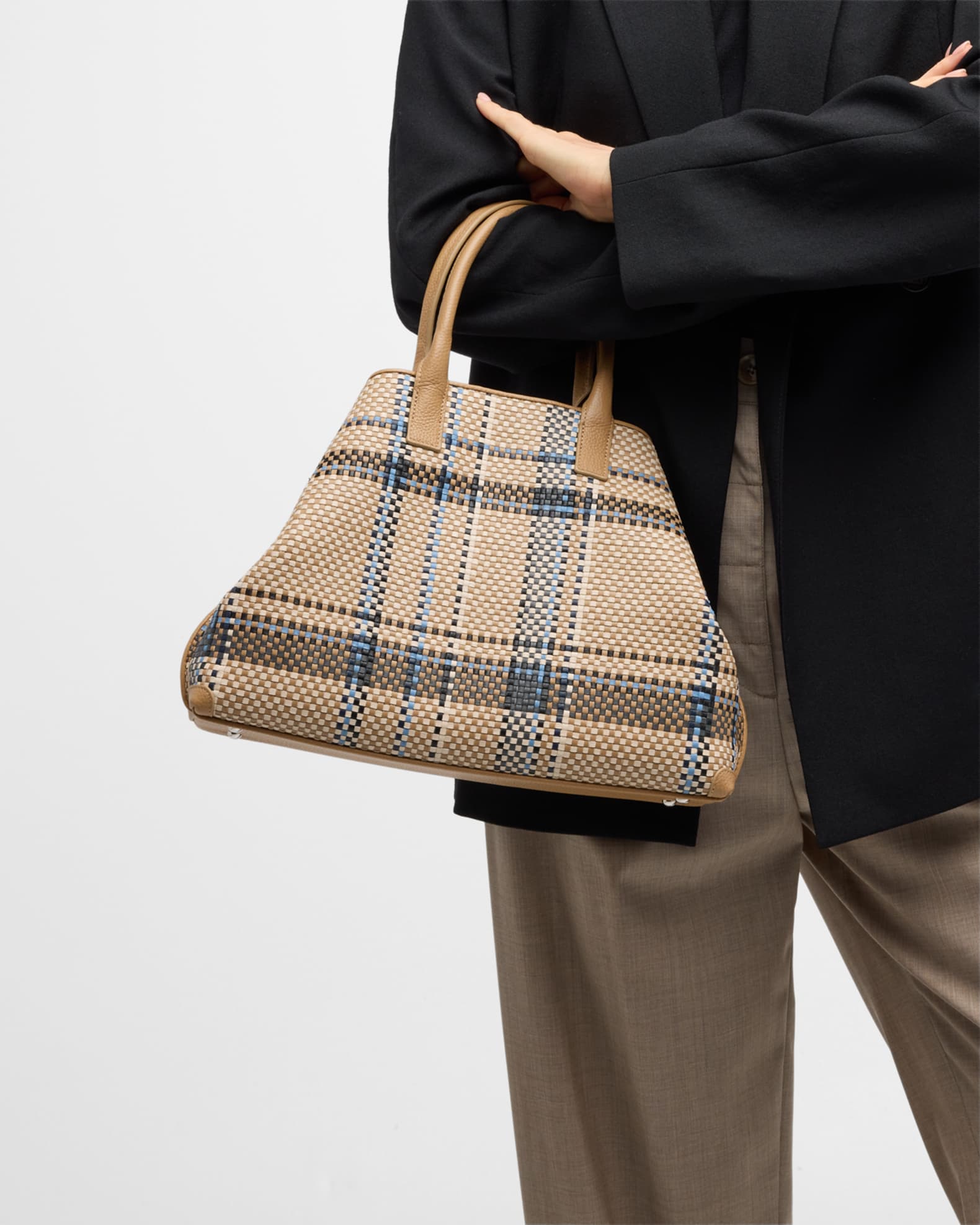 Akris Ai Small Braided Leather Top-Handle Bag | Neiman Marcus