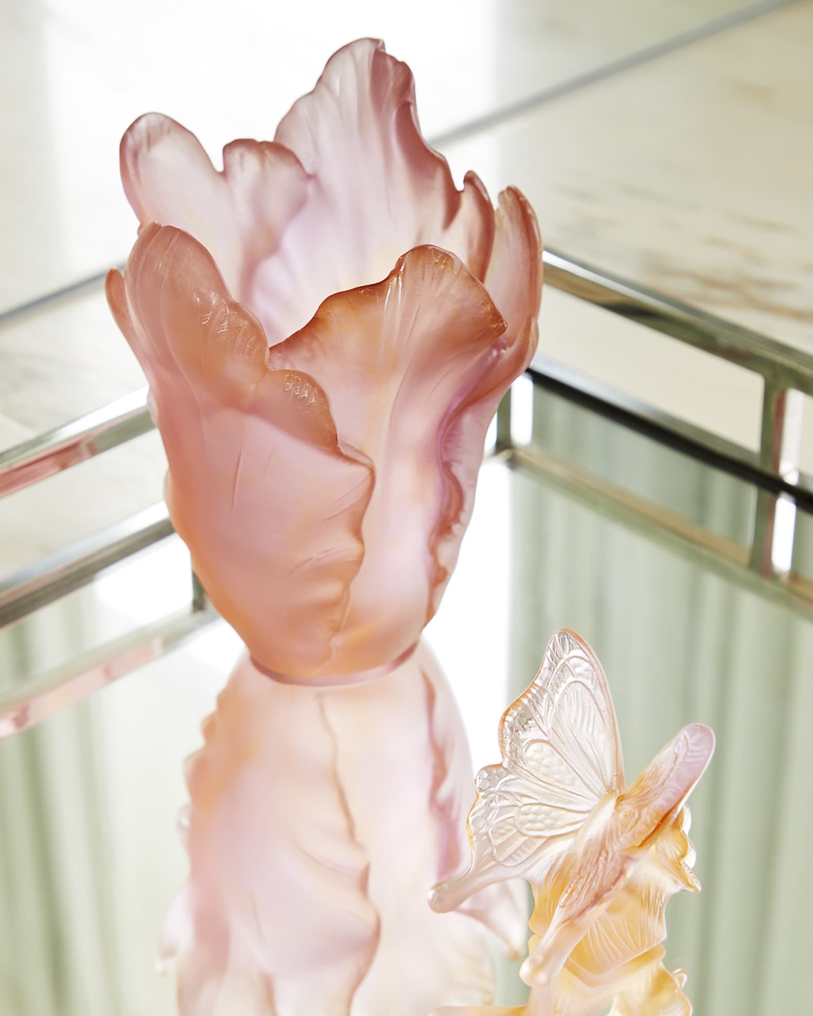 Daum Small Tulip Vase in Amber & Fuchsia | Neiman Marcus