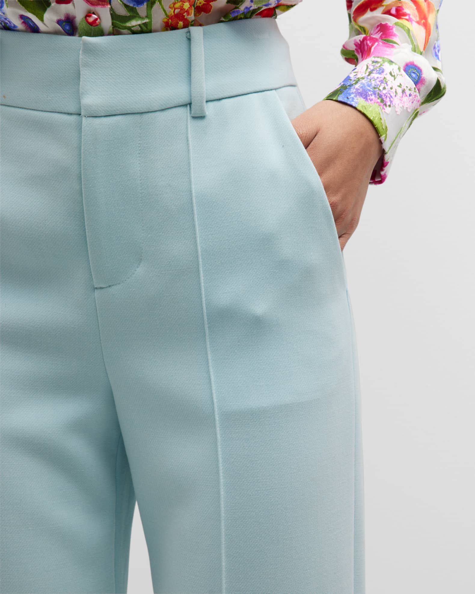 Alice + Olivia Ming Cuffed Ankle Pants | Neiman Marcus