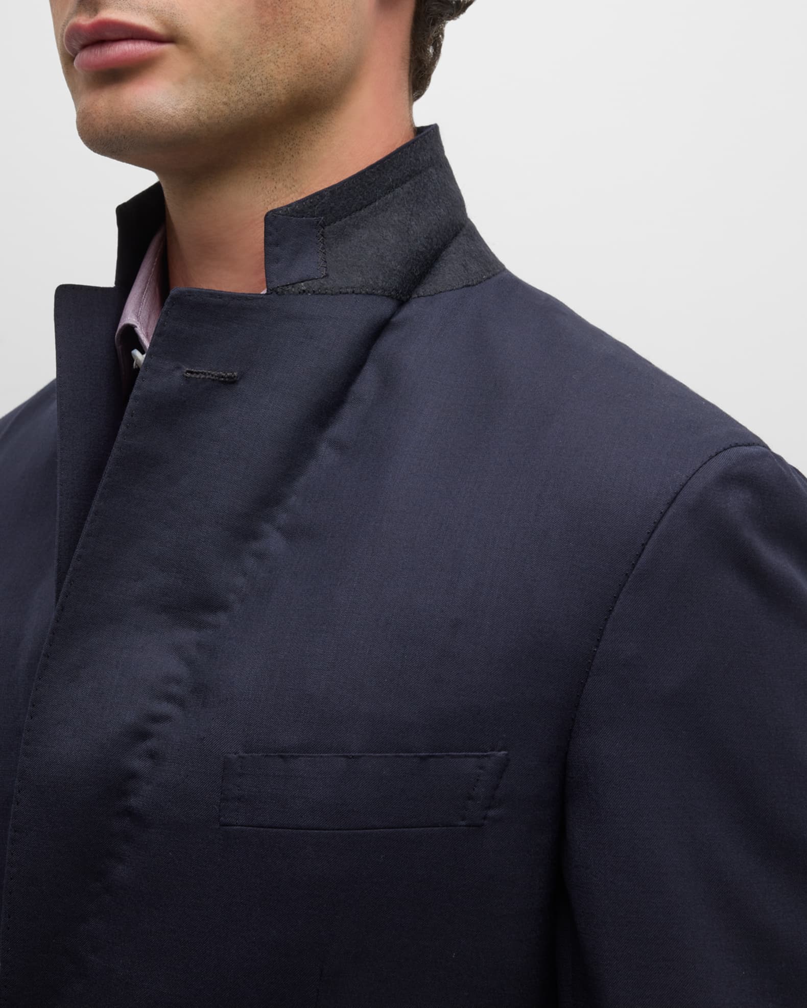 Brioni Men's Solid Wool-Silk Blazer | Neiman Marcus