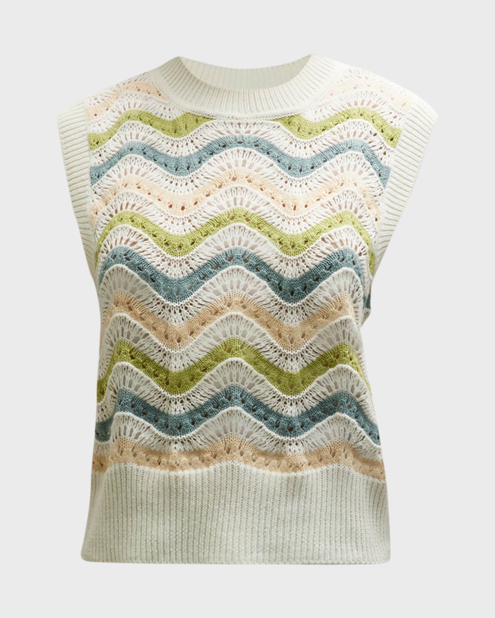 Rails Mabel Crochet Stripe Sweater Vest | Neiman Marcus