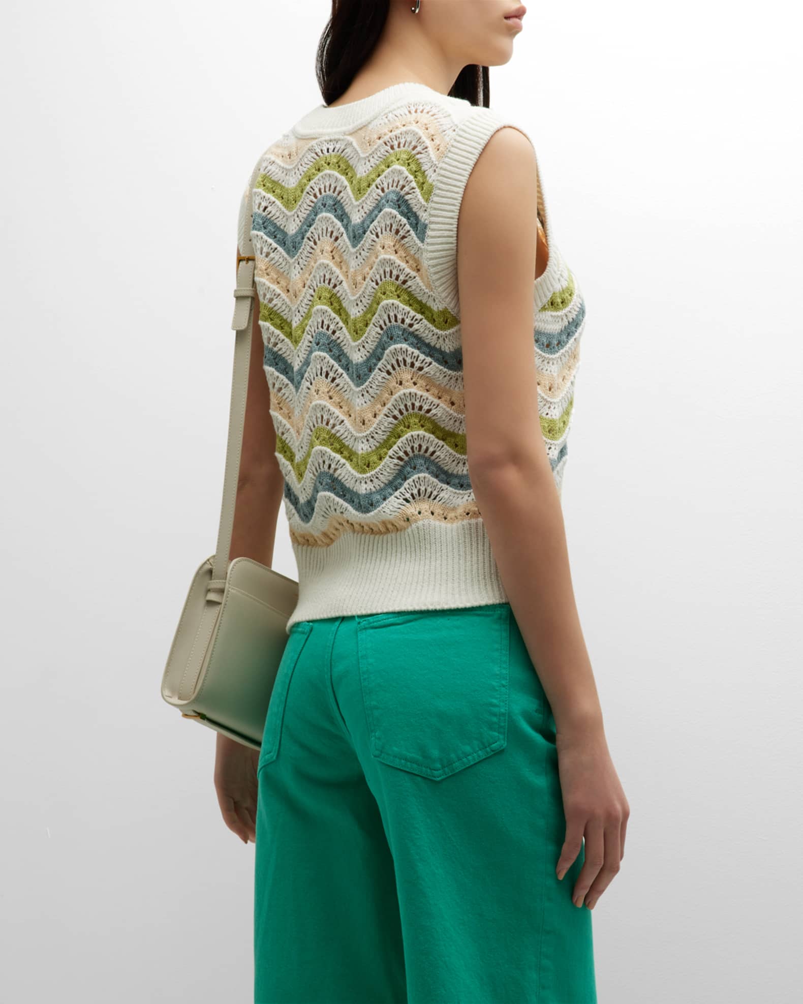 Rails Mabel Crochet Stripe Sweater Vest | Neiman Marcus
