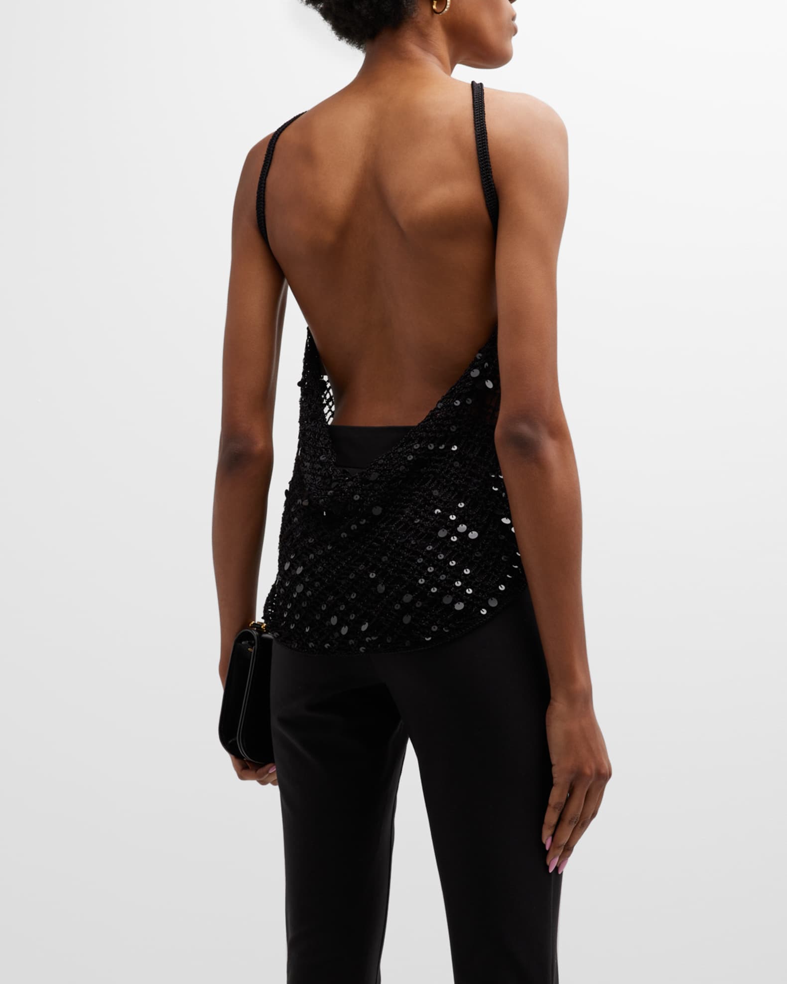 Coperni Sequin Crochet Top | Neiman Marcus
