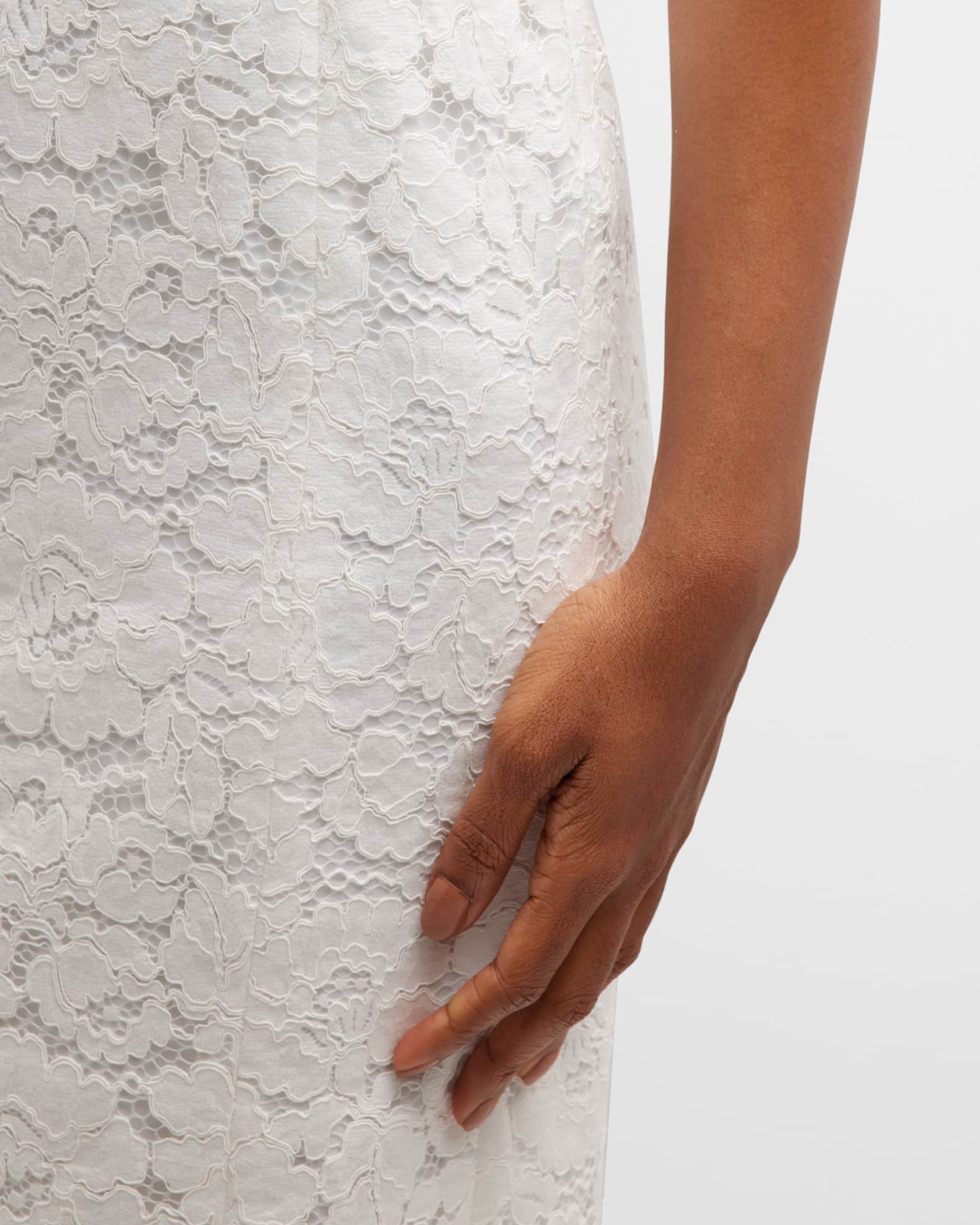 Veronica Beard Sanaz Lace Strapless Midi Dress | Neiman Marcus