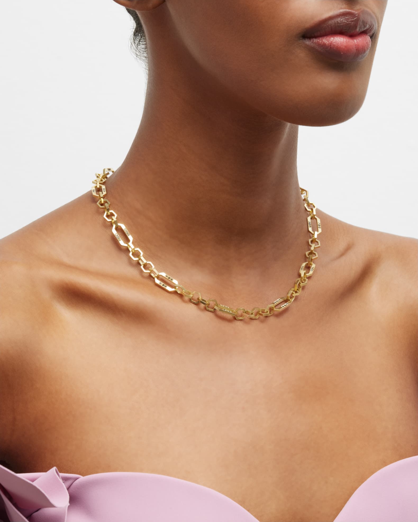 Dominique Cohen 18K Yellow Gold Timepiece Chain Necklace With Black ...