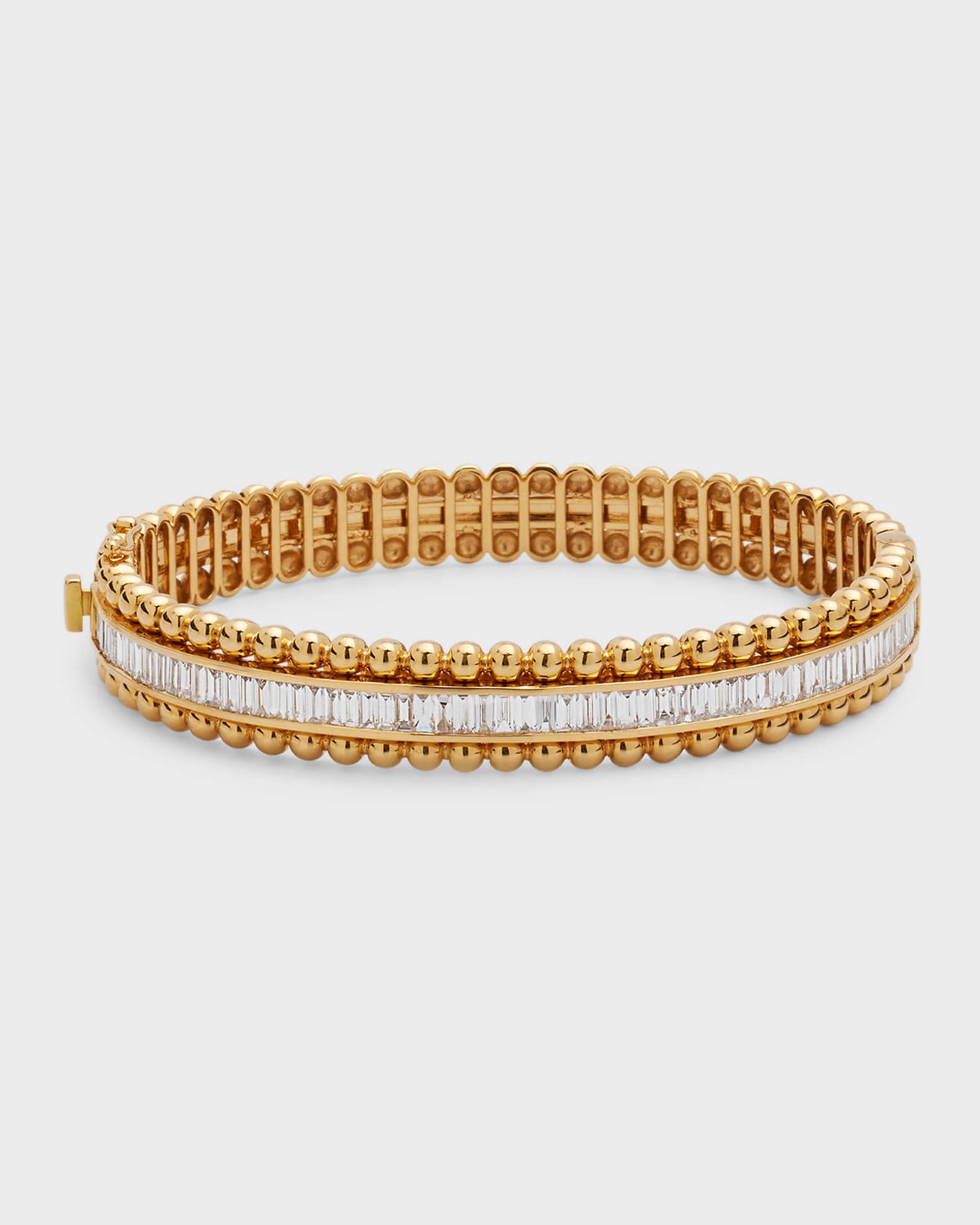 SHAY 18K Yellow Gold Diamond Core Ball Bangle | Neiman Marcus