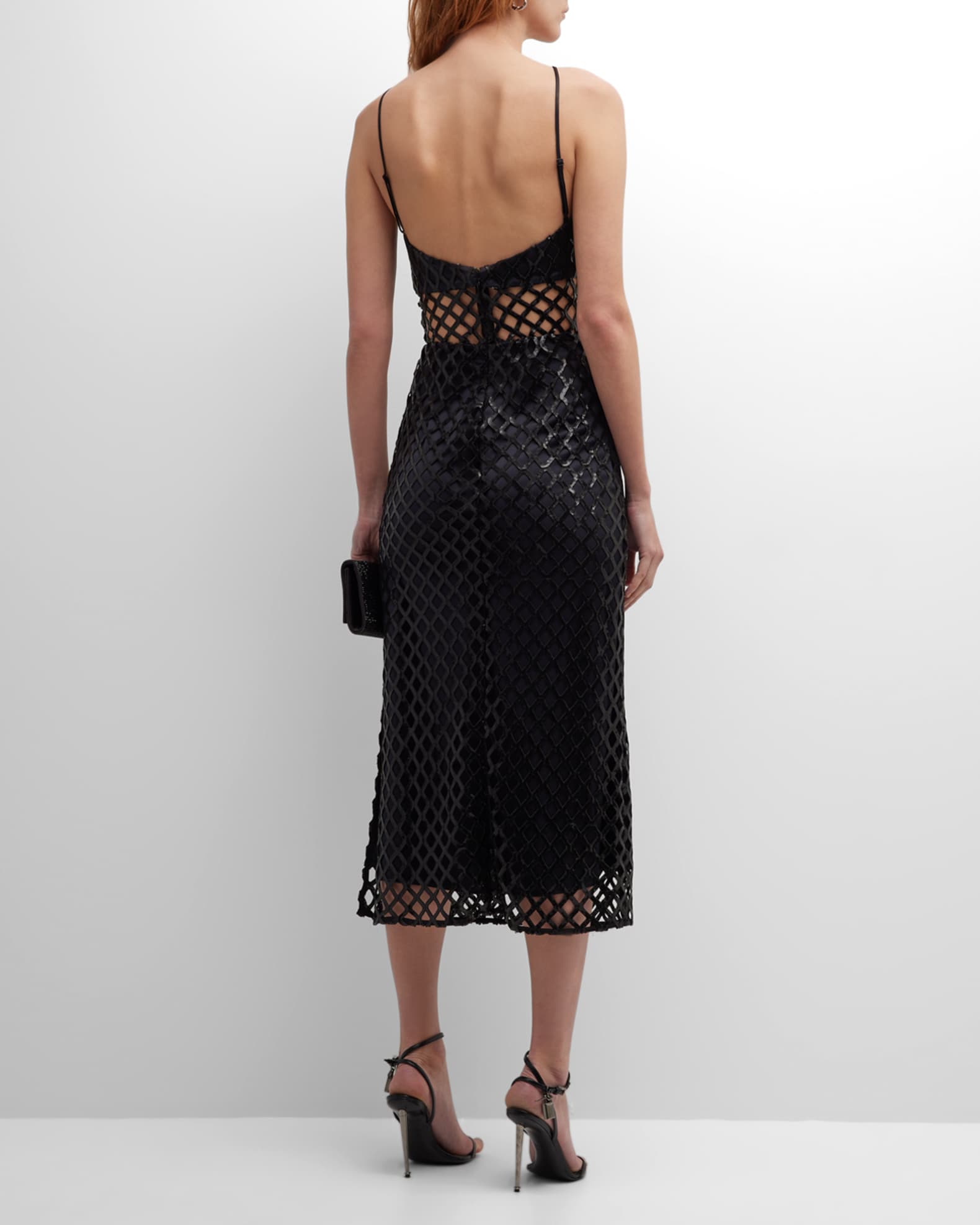 Ramy Brook Leo Sequin Net Halter Midi Dress Neiman Marcus