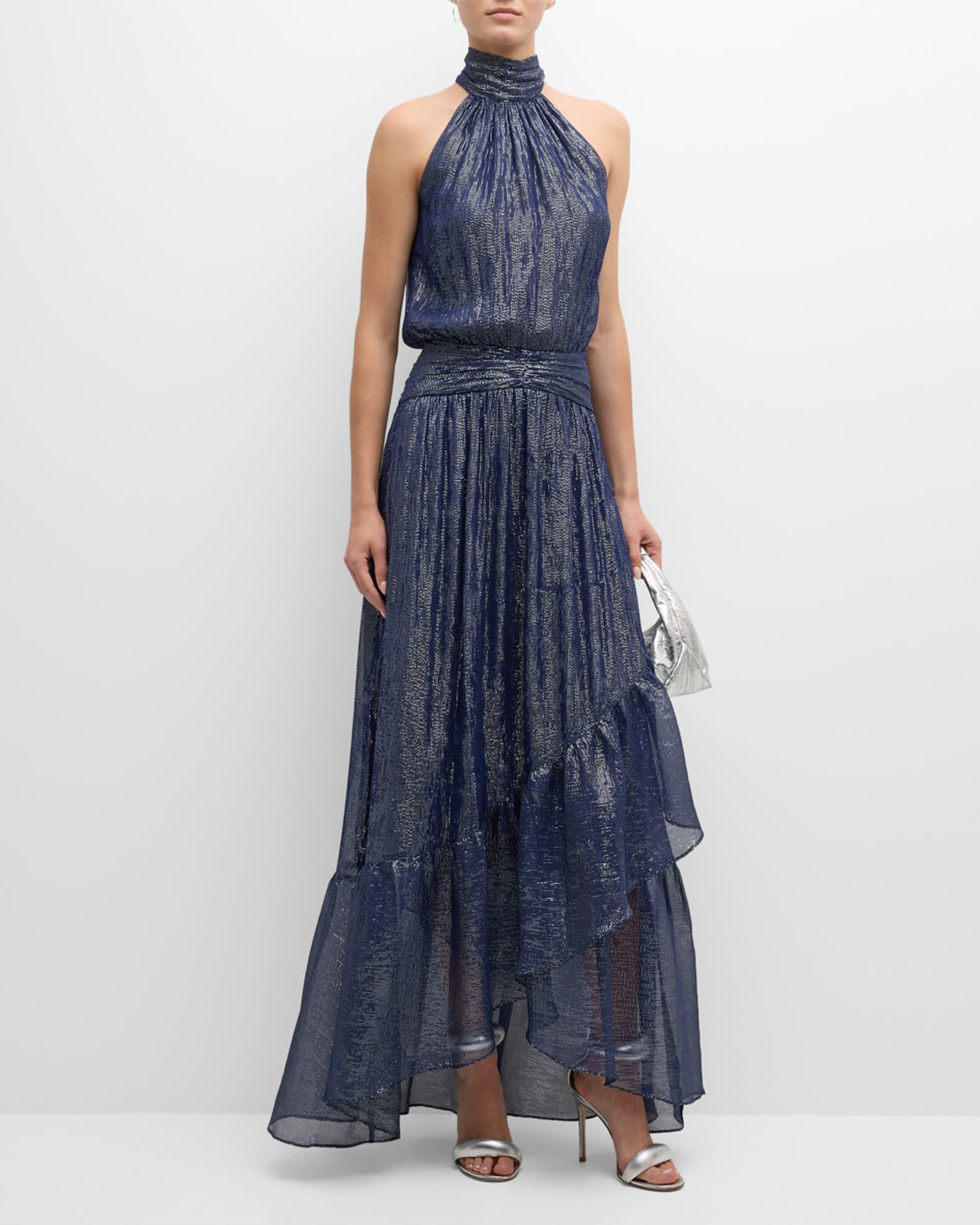 Ramy Brook Bridgid Sleeveless High-Neck Silk Gown | Neiman Marcus