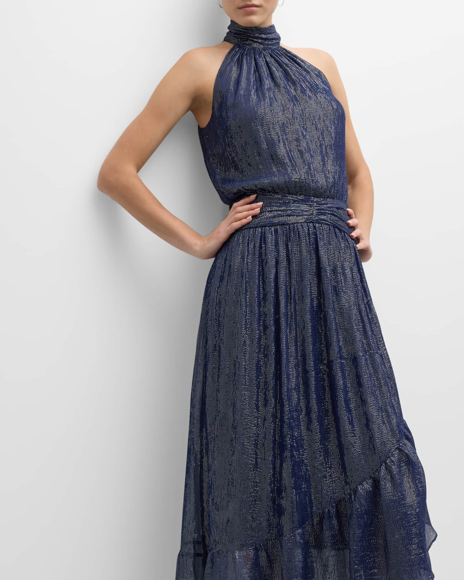 Ramy Brook Bridgid Sleeveless High-Neck Silk Gown | Neiman Marcus
