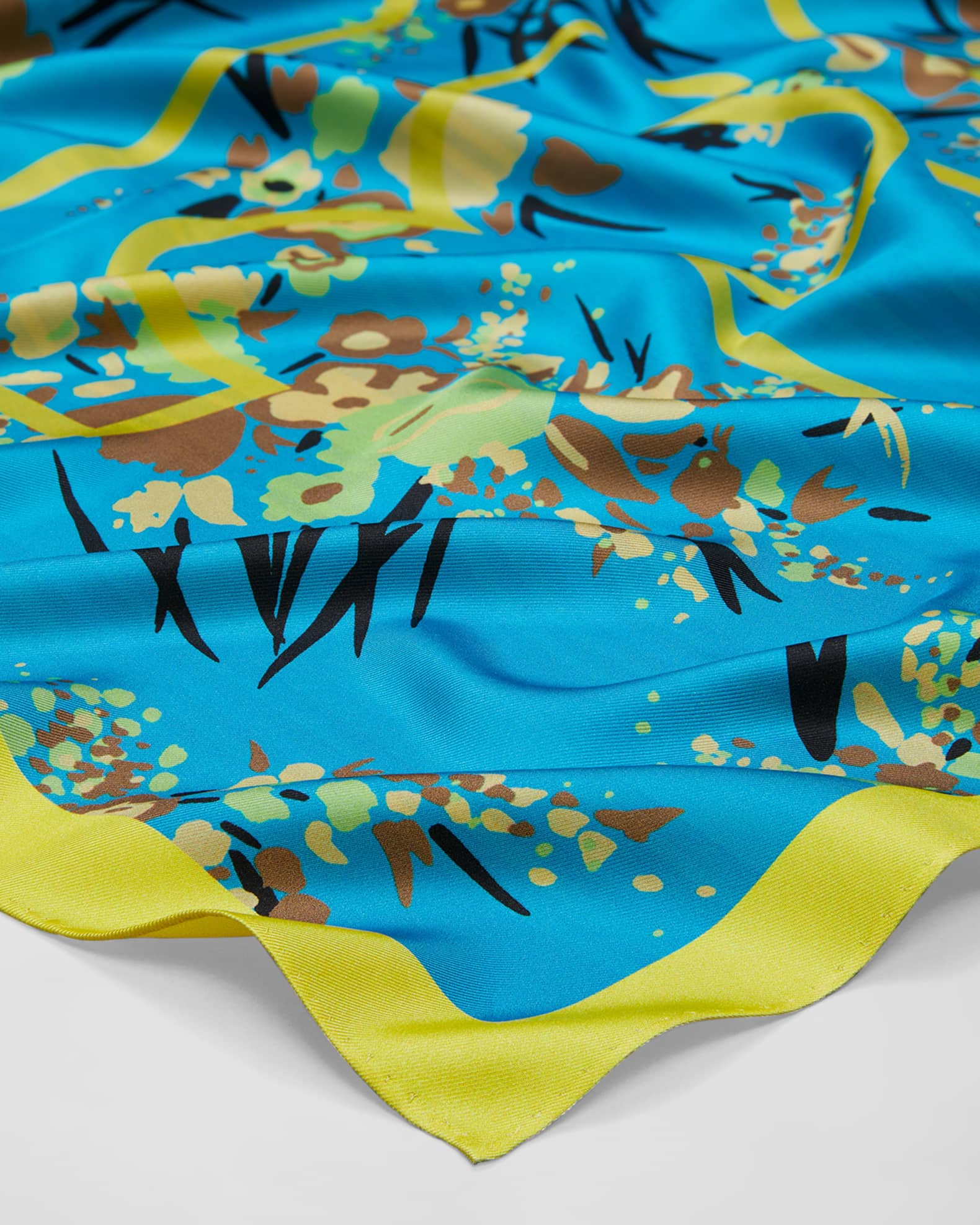 Tory Burch Blue Drip Bouquet Silk Square Scarf | Neiman Marcus