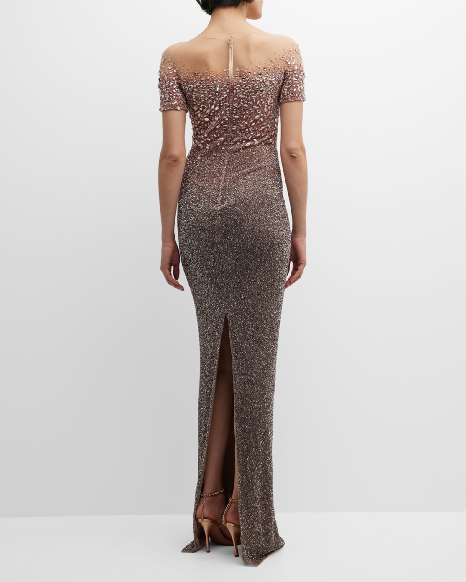 Pamella Roland Ombre Signature Sequin Gown with Oversized Crystal ...