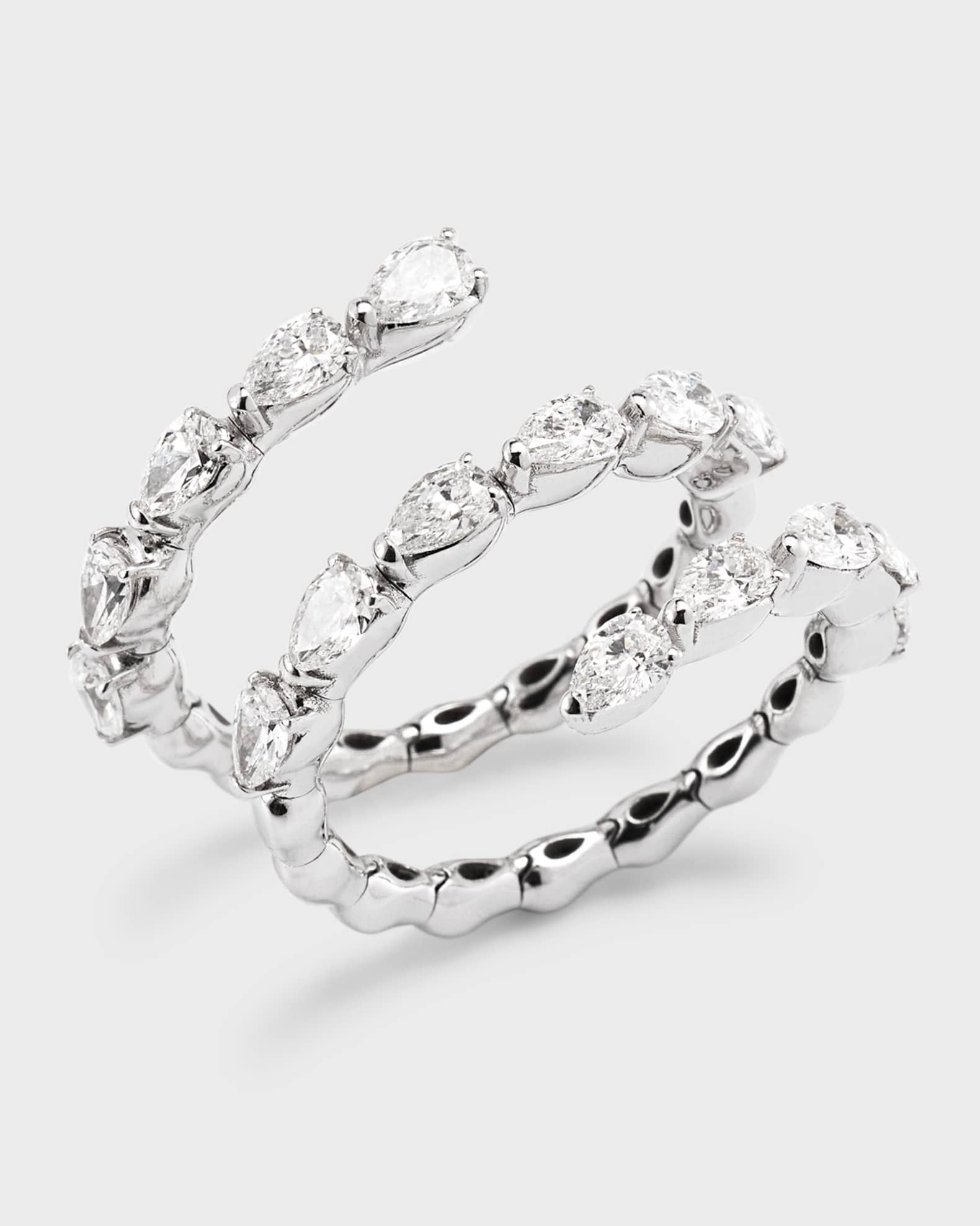 ZYDO 18k White Gold Diamond Wrap Ring | Neiman Marcus