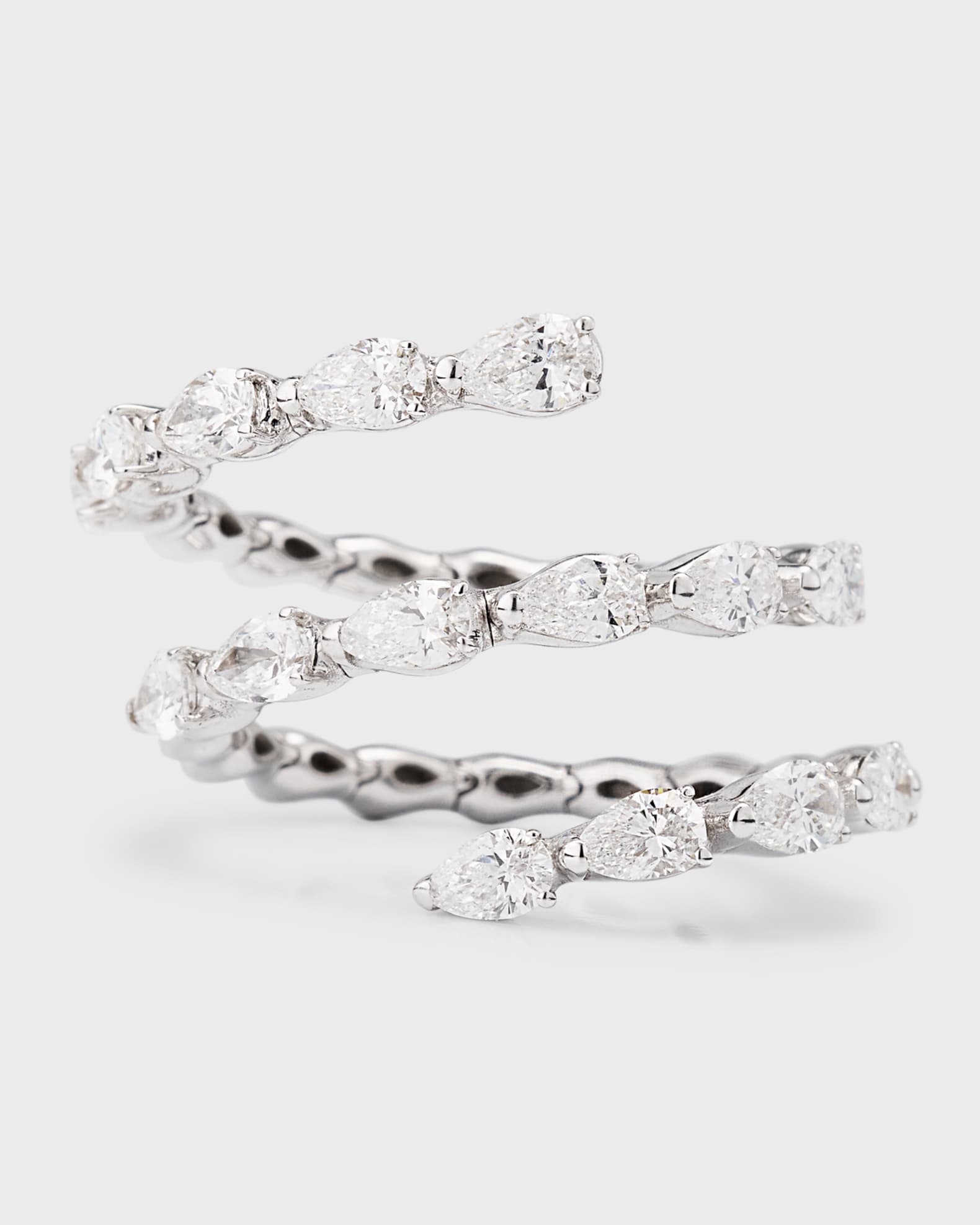 ZYDO 18k White Gold Diamond Wrap Ring | Neiman Marcus