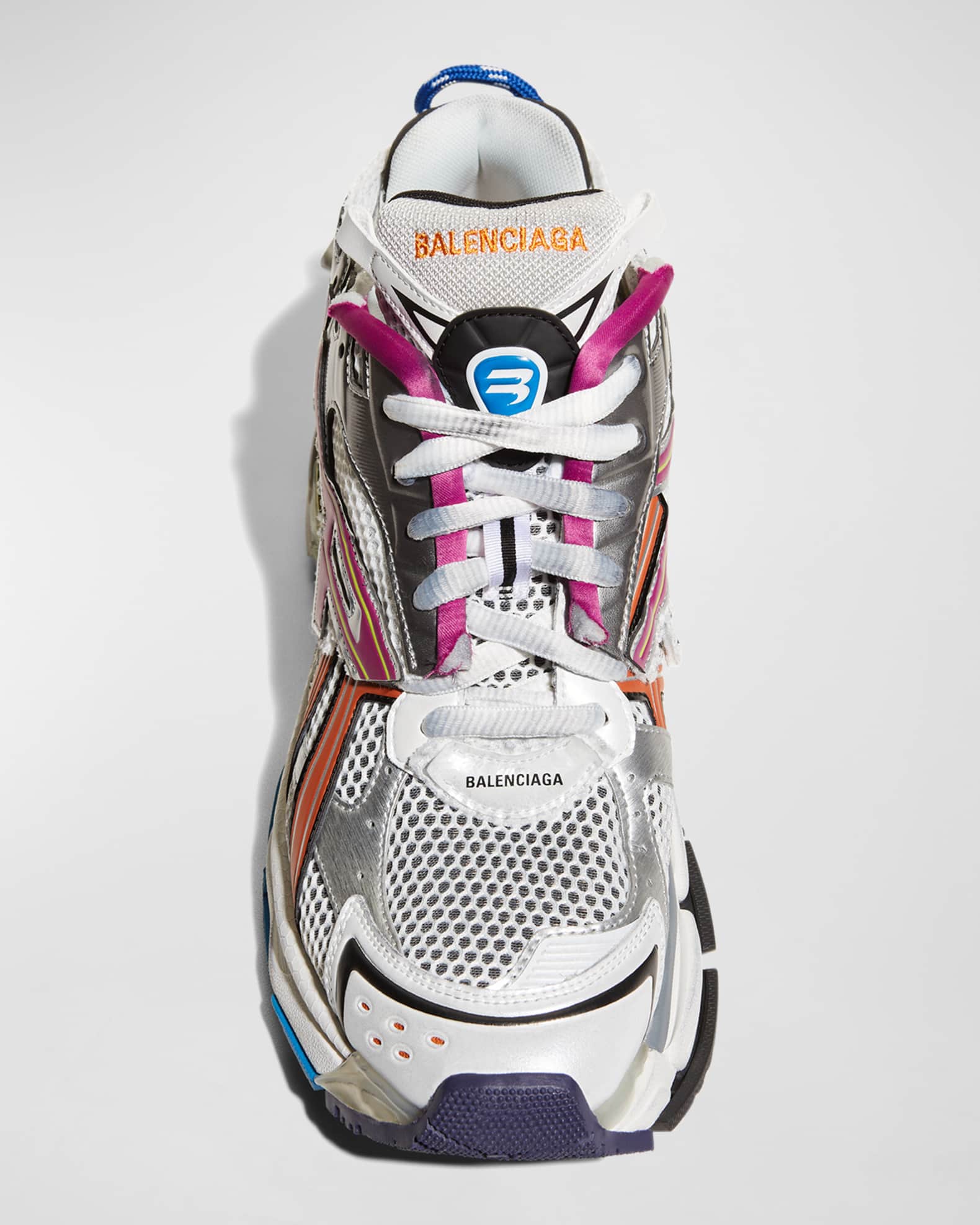 Balenciaga Men's Multicolor Mesh Runner Sneakers | Neiman Marcus