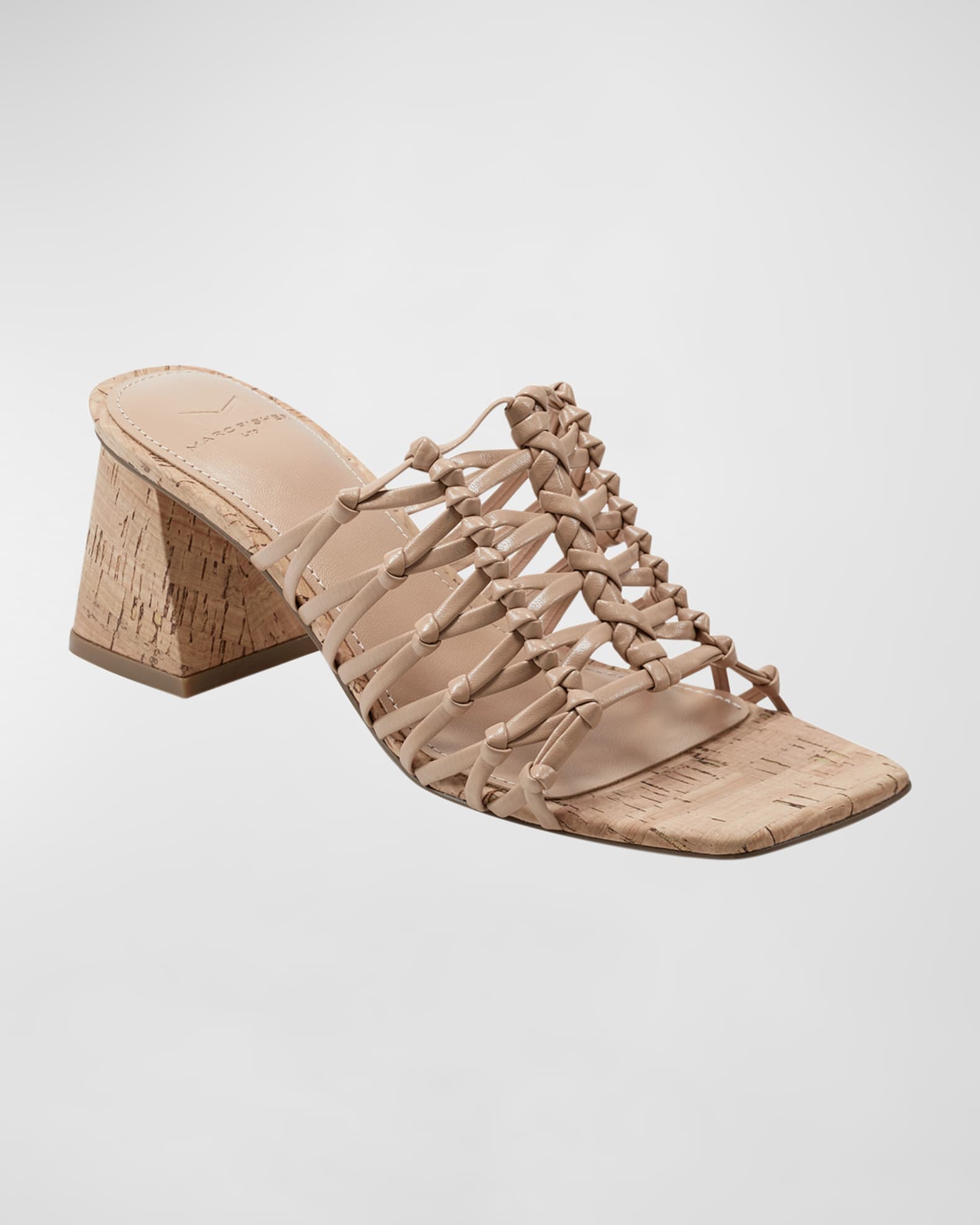 Marc Fisher LTD Colica Braided Block-Heel Mule Sandals | Neiman Marcus