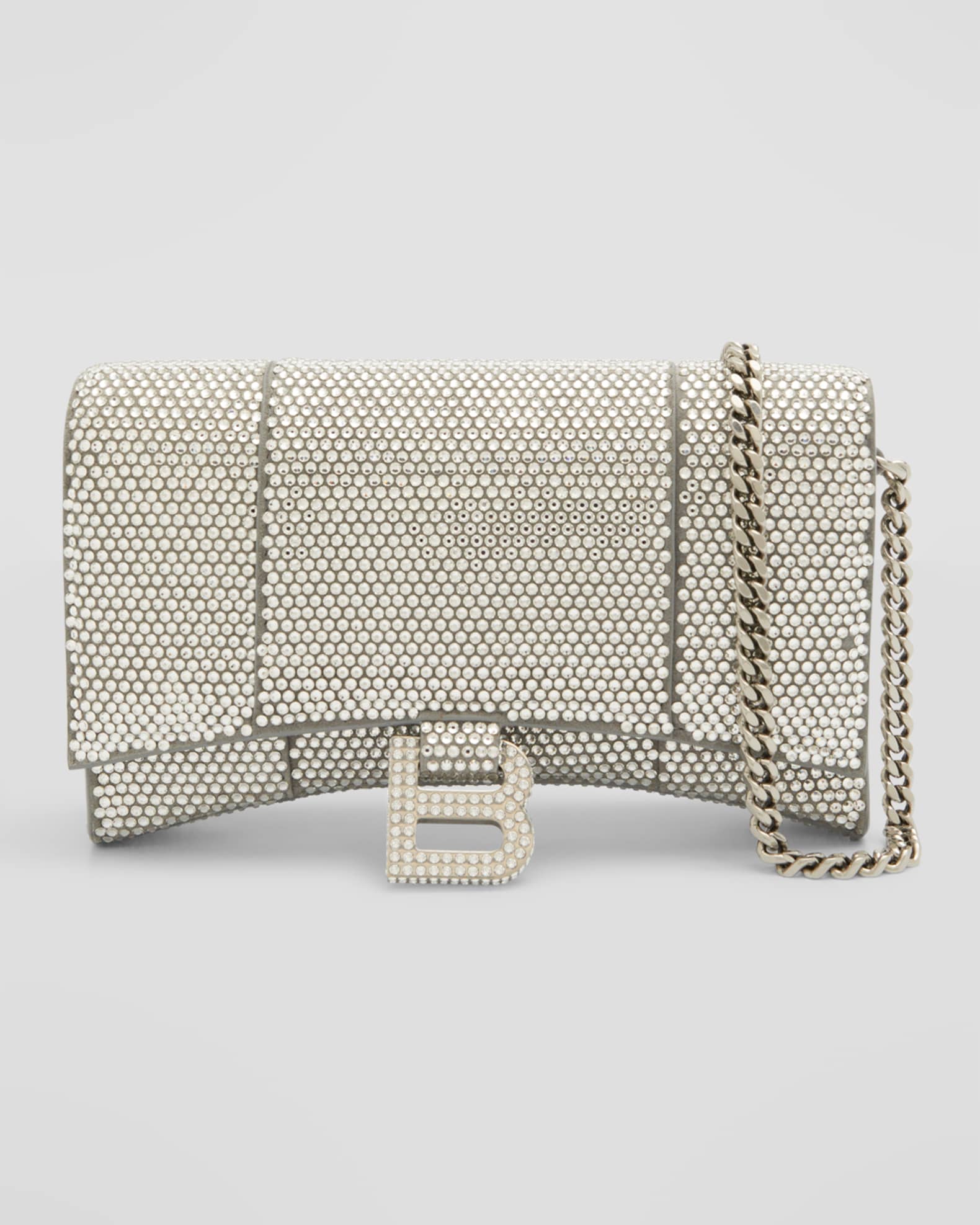 Balenciaga Hourglass Wallet on Chain with Rhinestones | Neiman Marcus