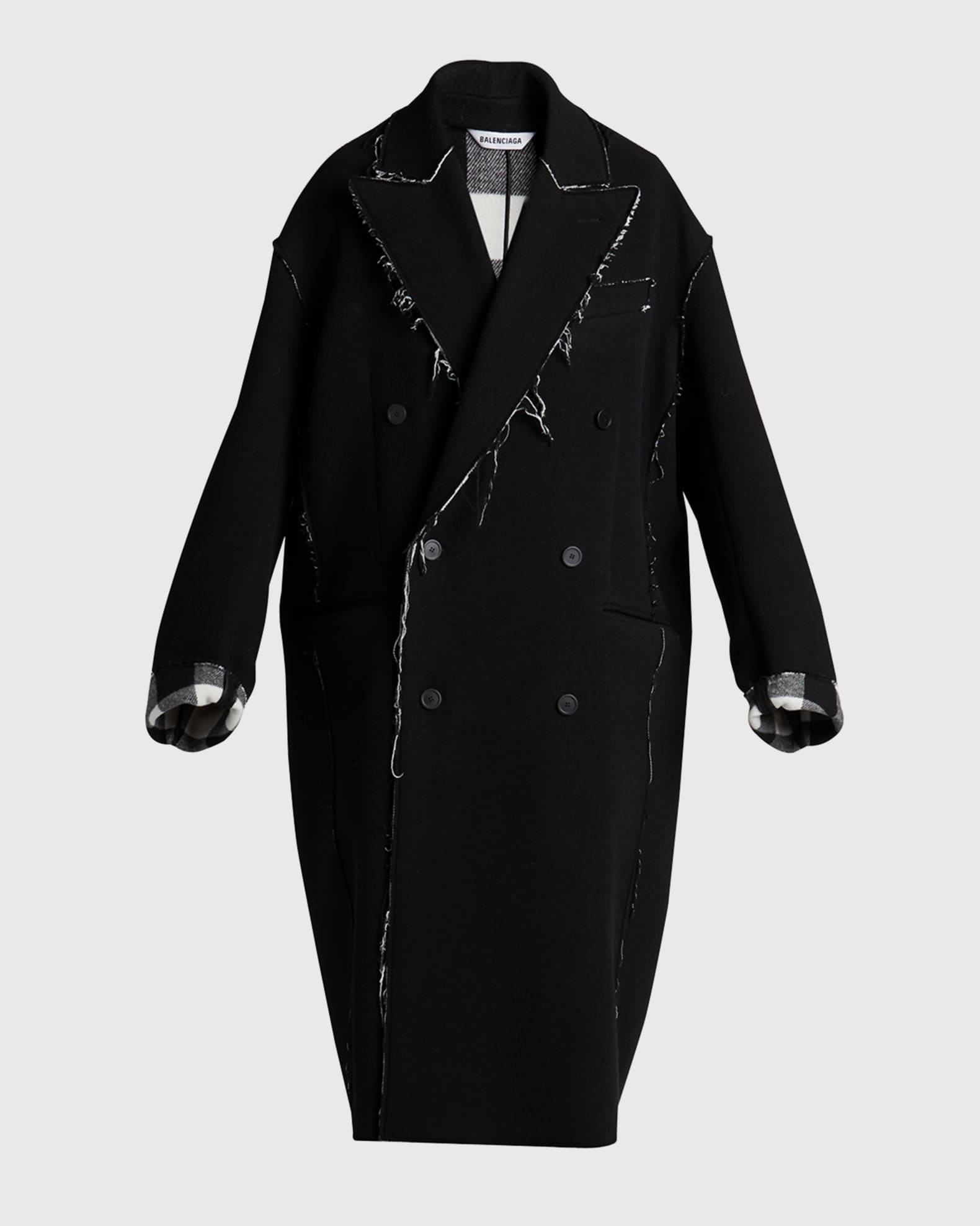 Balenciaga Men's Raw-Edge Overcoat | Neiman Marcus