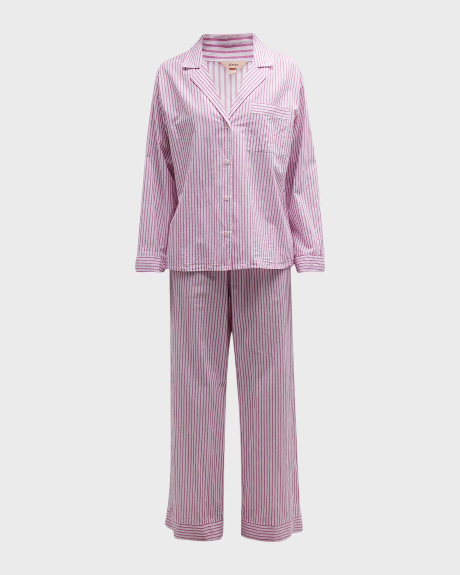 Eberjey Striped Sandwashed Organic Cotton Pajama Set | Neiman Marcus