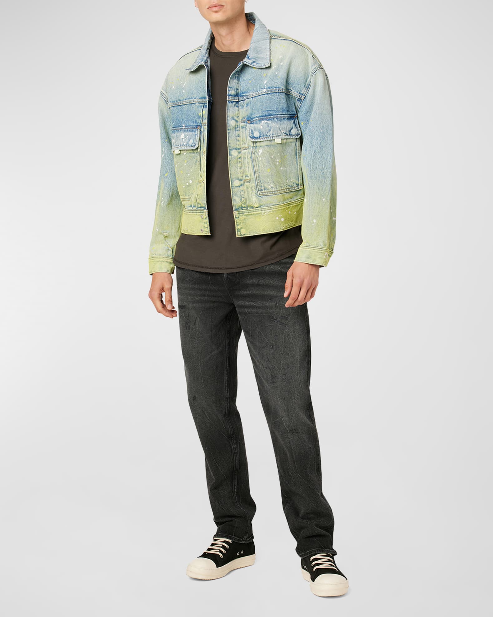 Hudson Men's Boxy Crop Trucker Jacket | Neiman Marcus