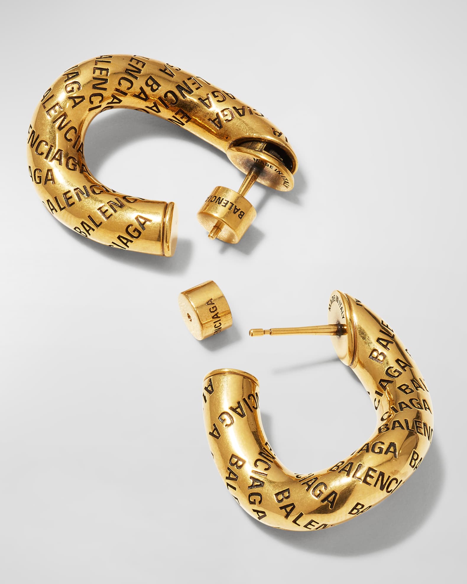 Balenciaga Logo Text Earrings | Neiman Marcus