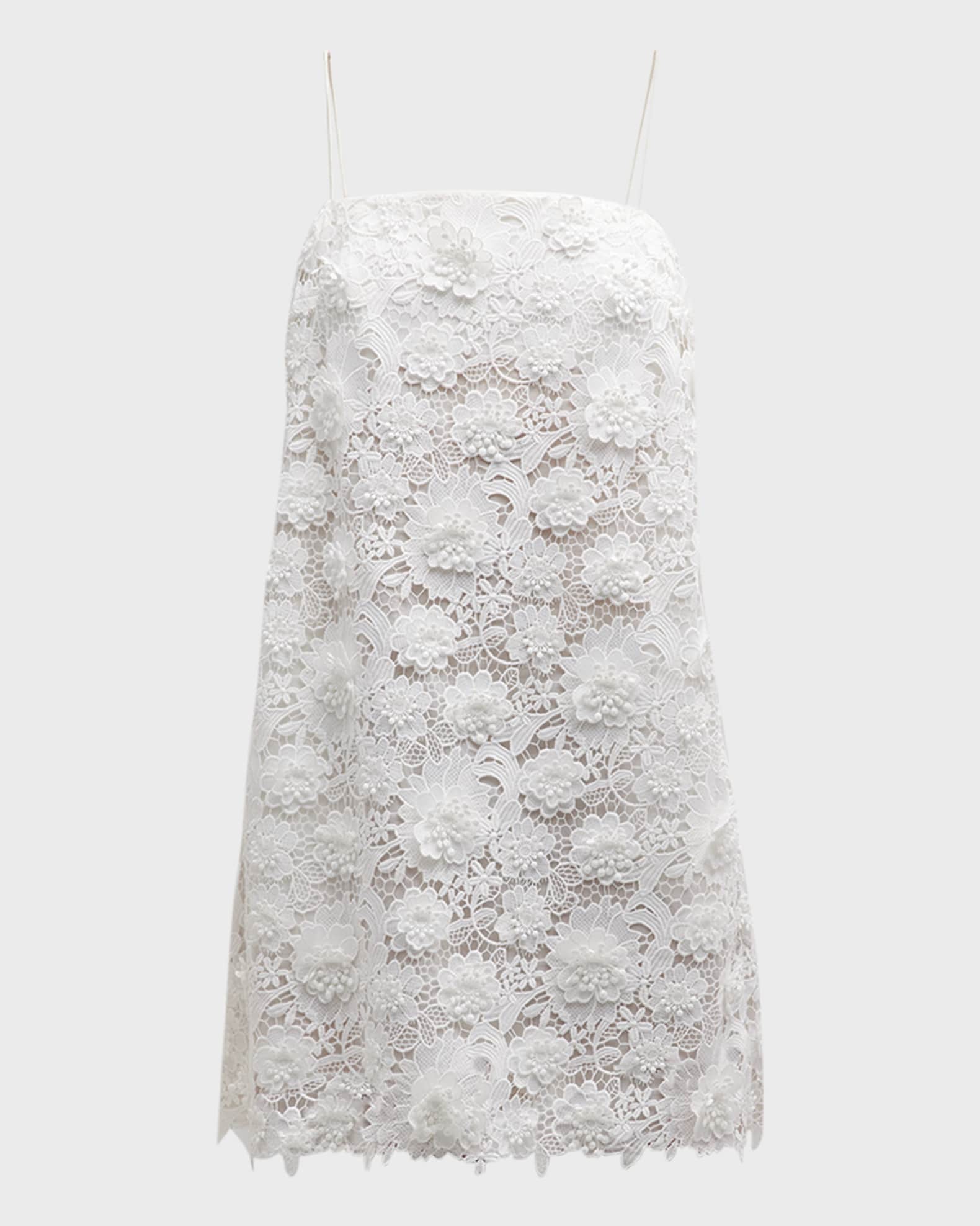 Zimmermann Raie Lace Flower Mini Dress | Neiman Marcus