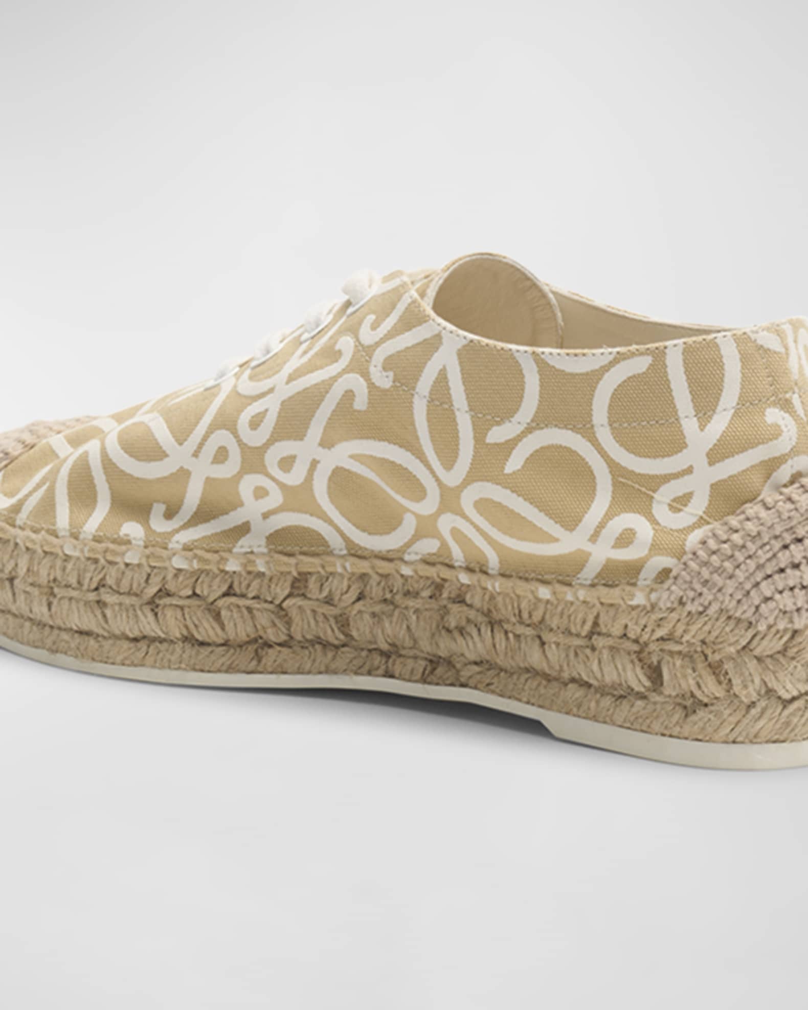 Loewe Solar Monogram Lace-Up Espadrilles | Neiman Marcus