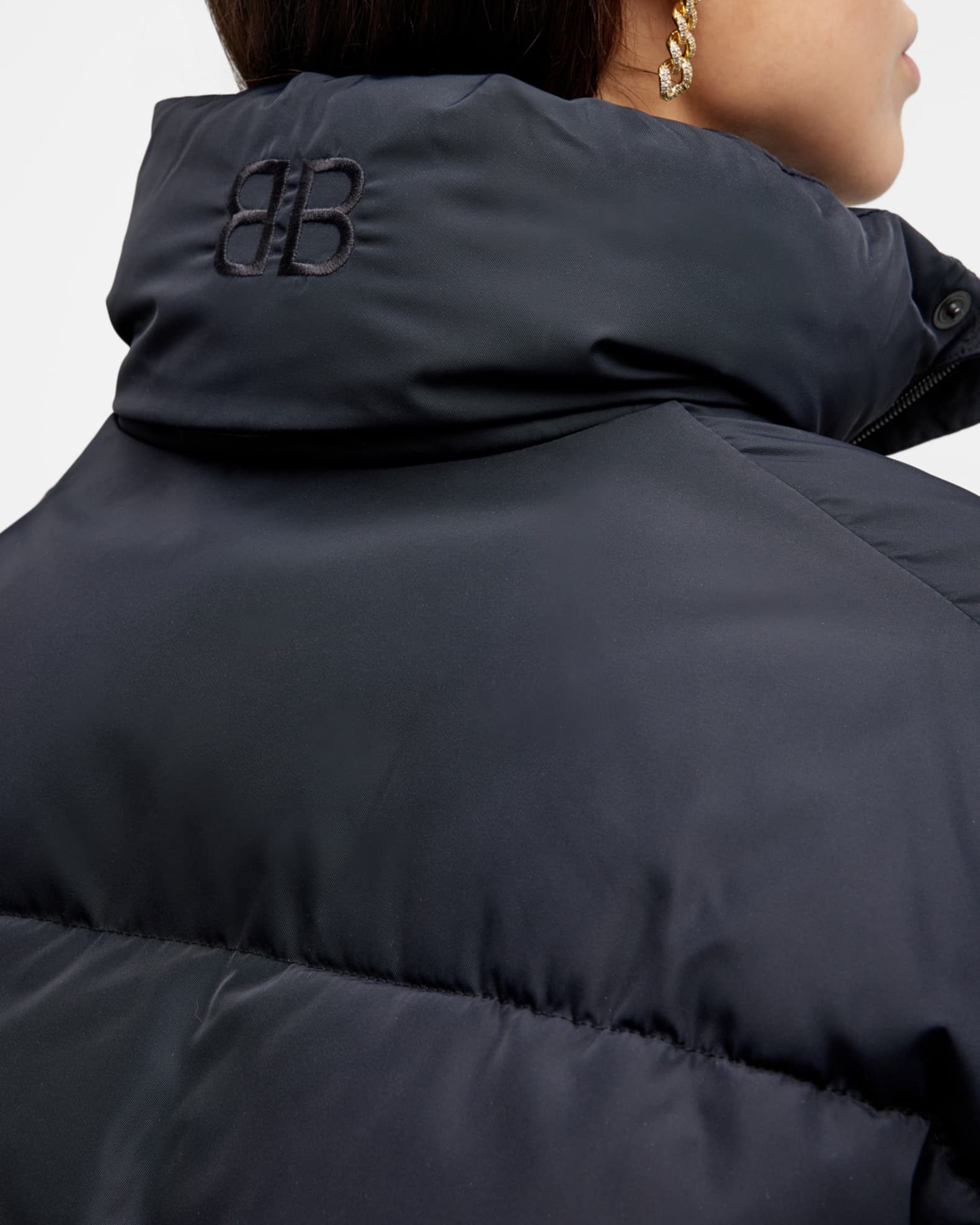 Balenciaga BB Logo Embroidered Puffer Jacket | Neiman Marcus