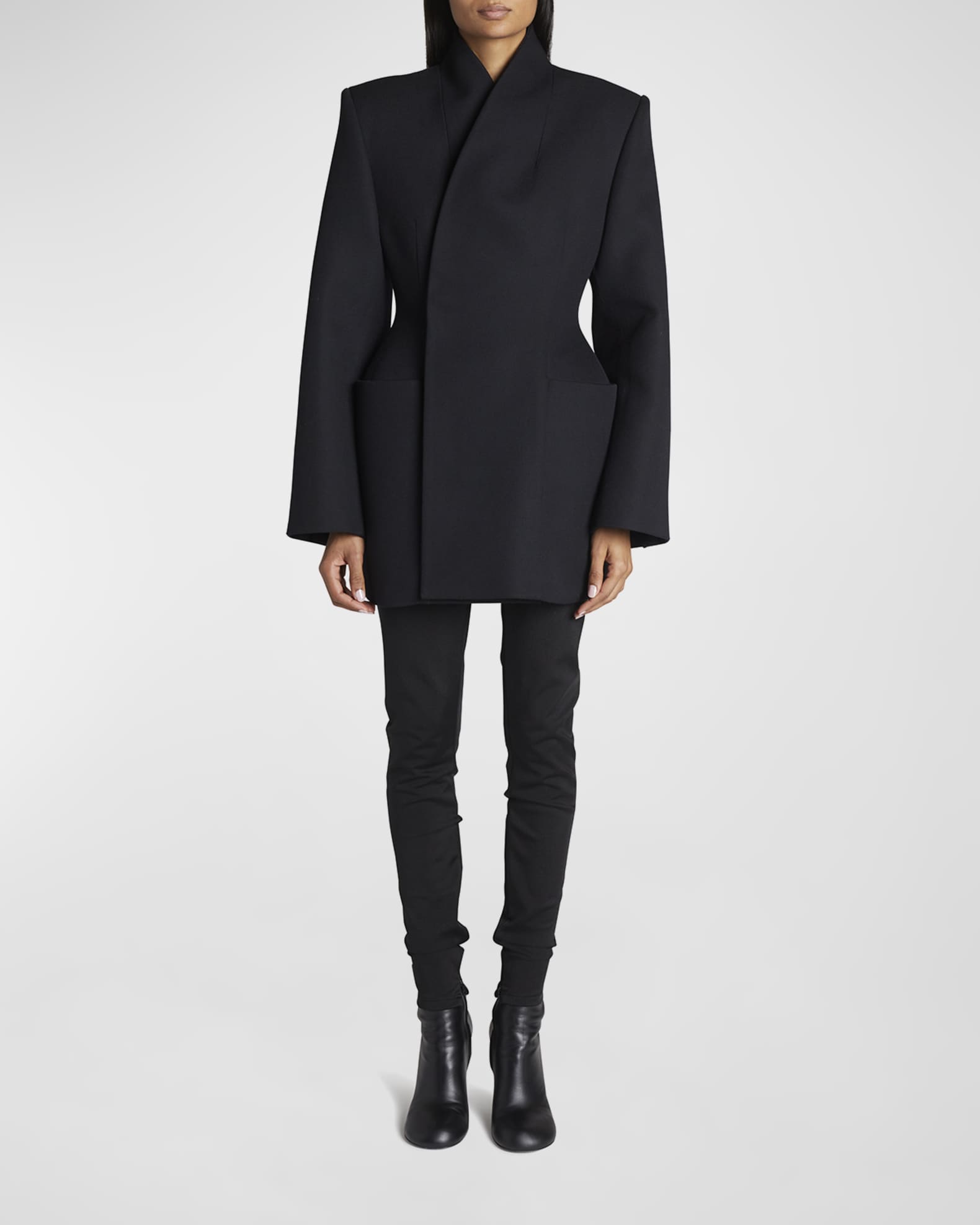 Balenciaga Barathea Hourglass Jacket | Neiman Marcus