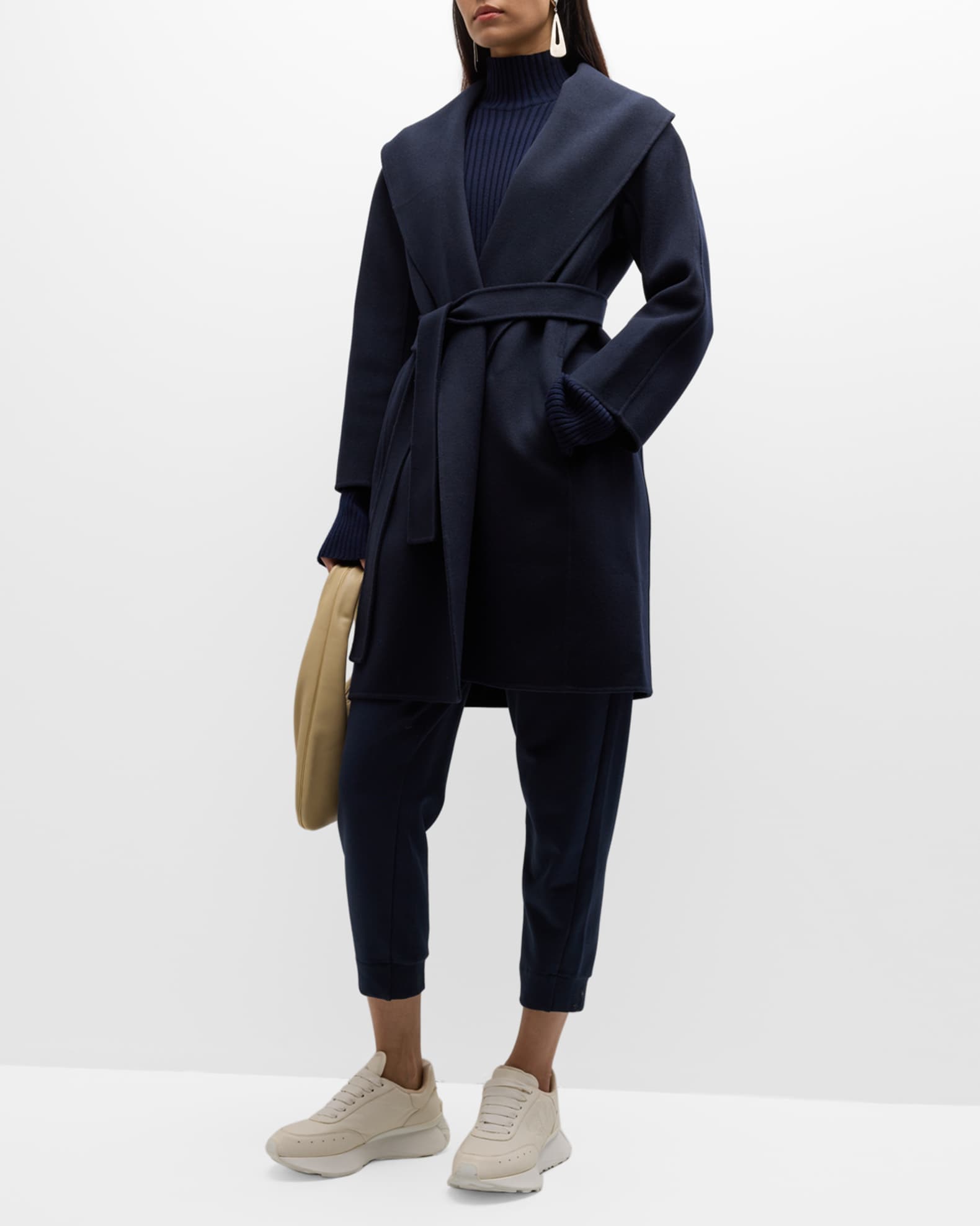 Max Mara Messi Brushed Wool Belted Coat | Neiman Marcus