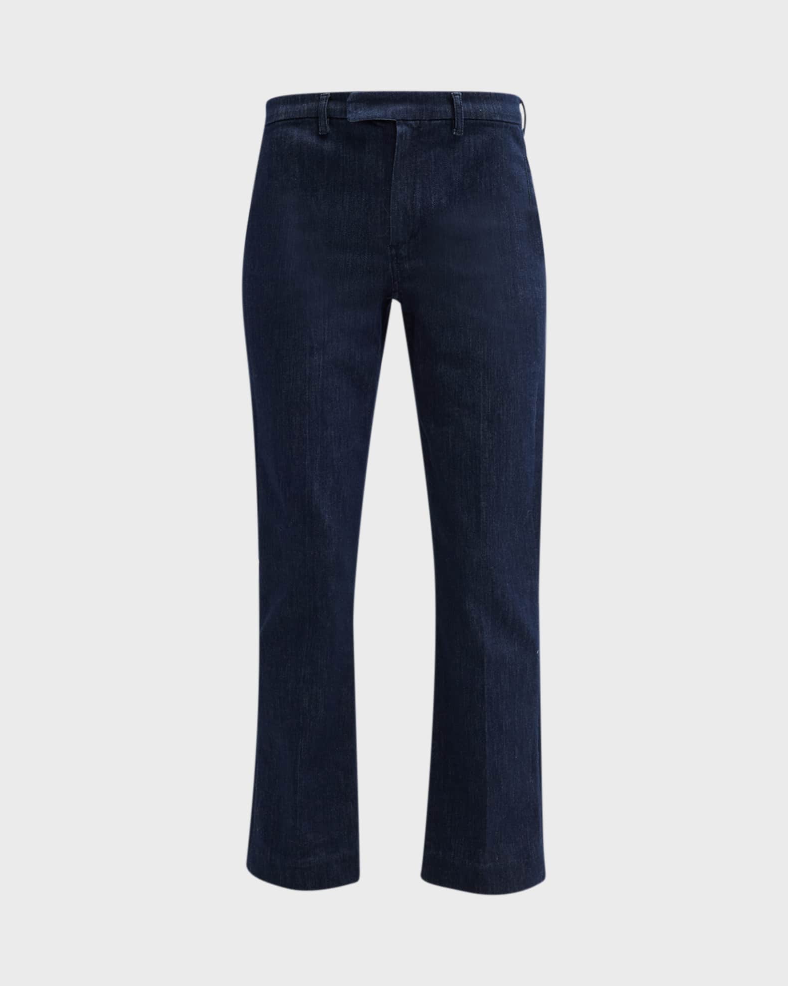 Max Mara Denise Denim Straight-Leg Ankle Trousers | Neiman Marcus