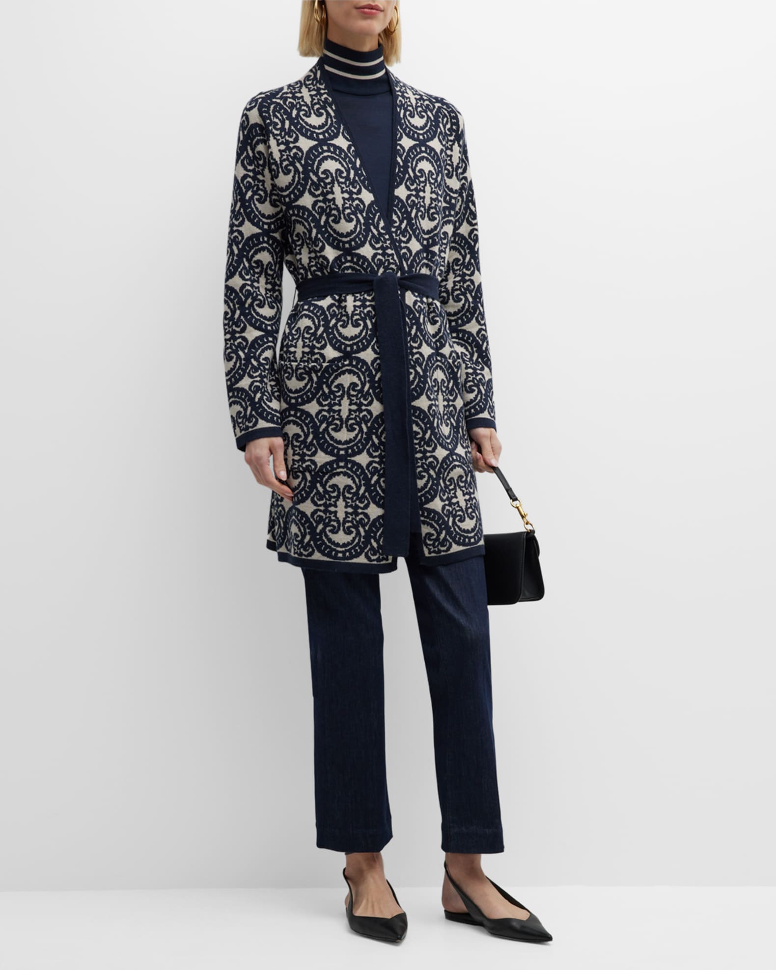 Max Mara Denise Denim Straight-Leg Ankle Trousers | Neiman Marcus